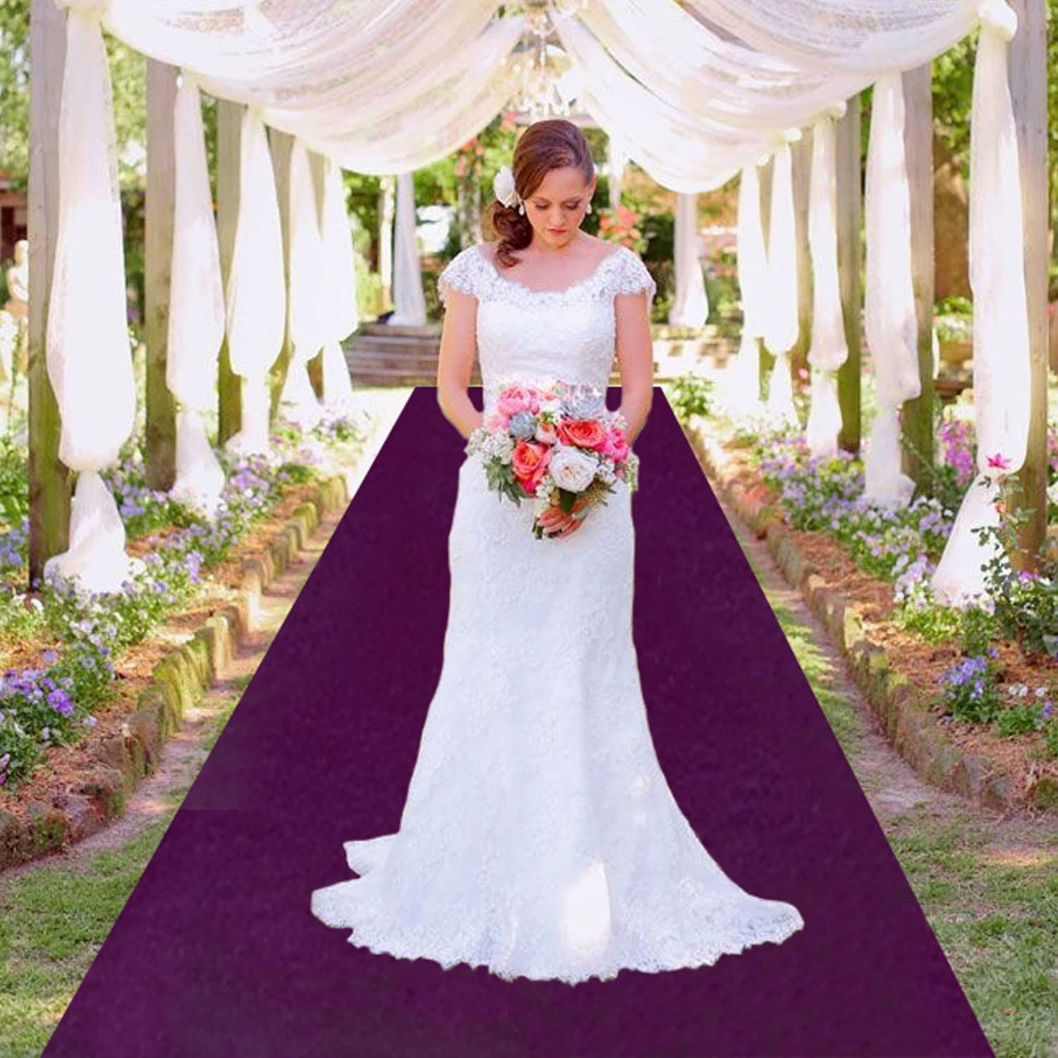 Royal Purple Aisle Runner for Wedding Ceremony Velvet Fabric Aisle ...