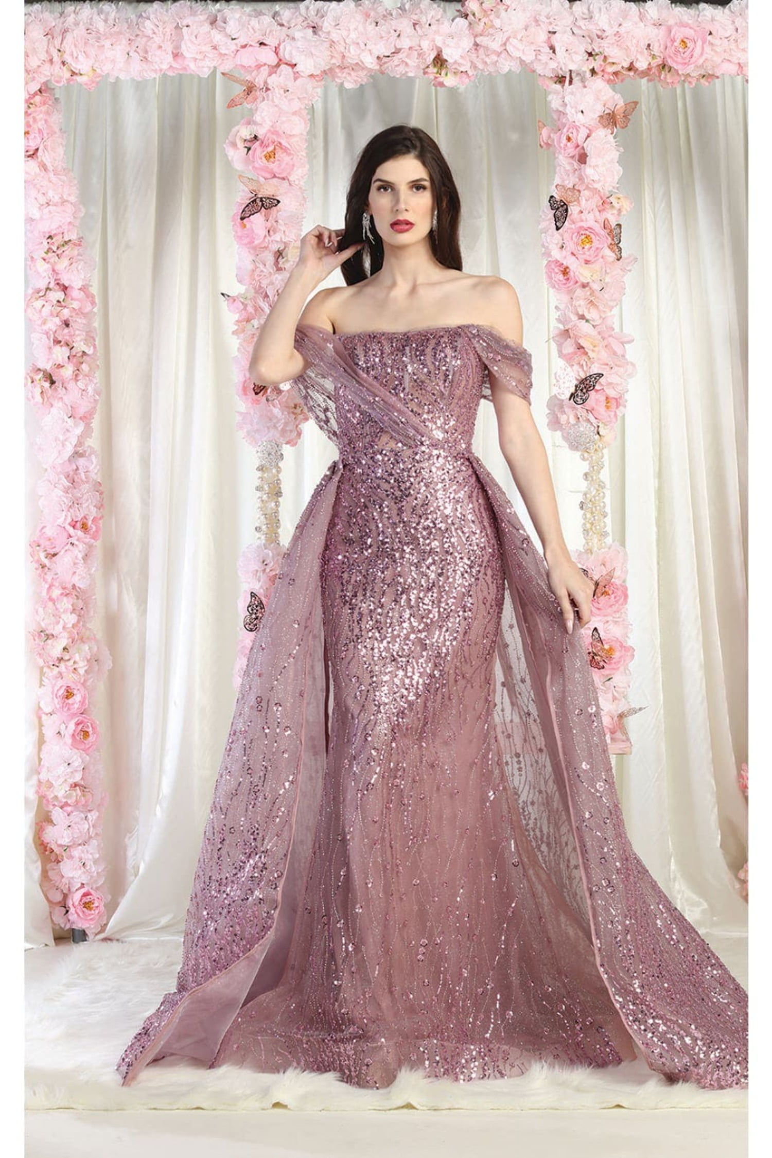 Royal Queen RQ8029 Juniors Womens Adjustable One Shoulder Glitter Prom ...