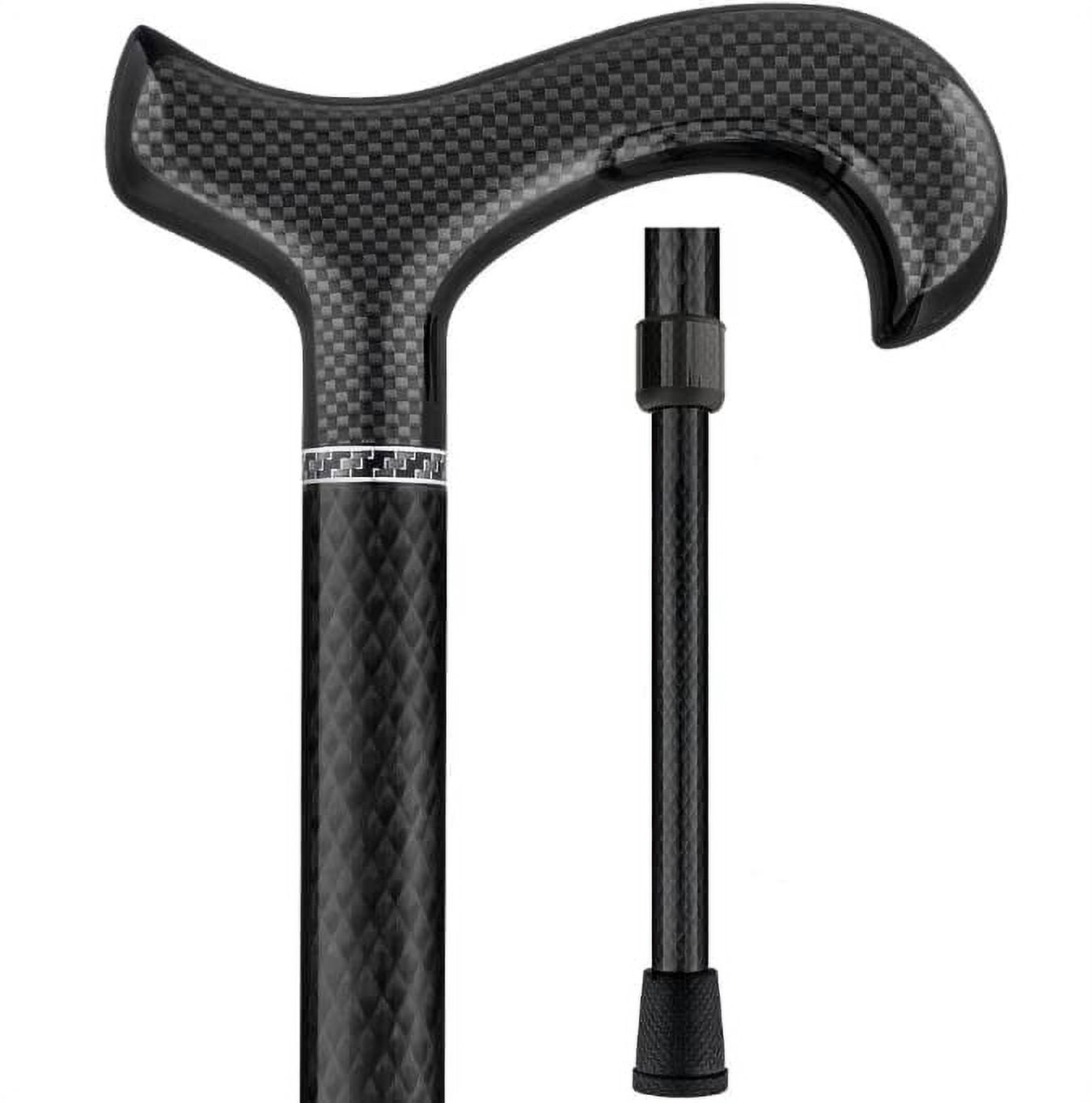 Royal RC Adjustable Walking Cane, Black Triple Wound Carbon Derby ...