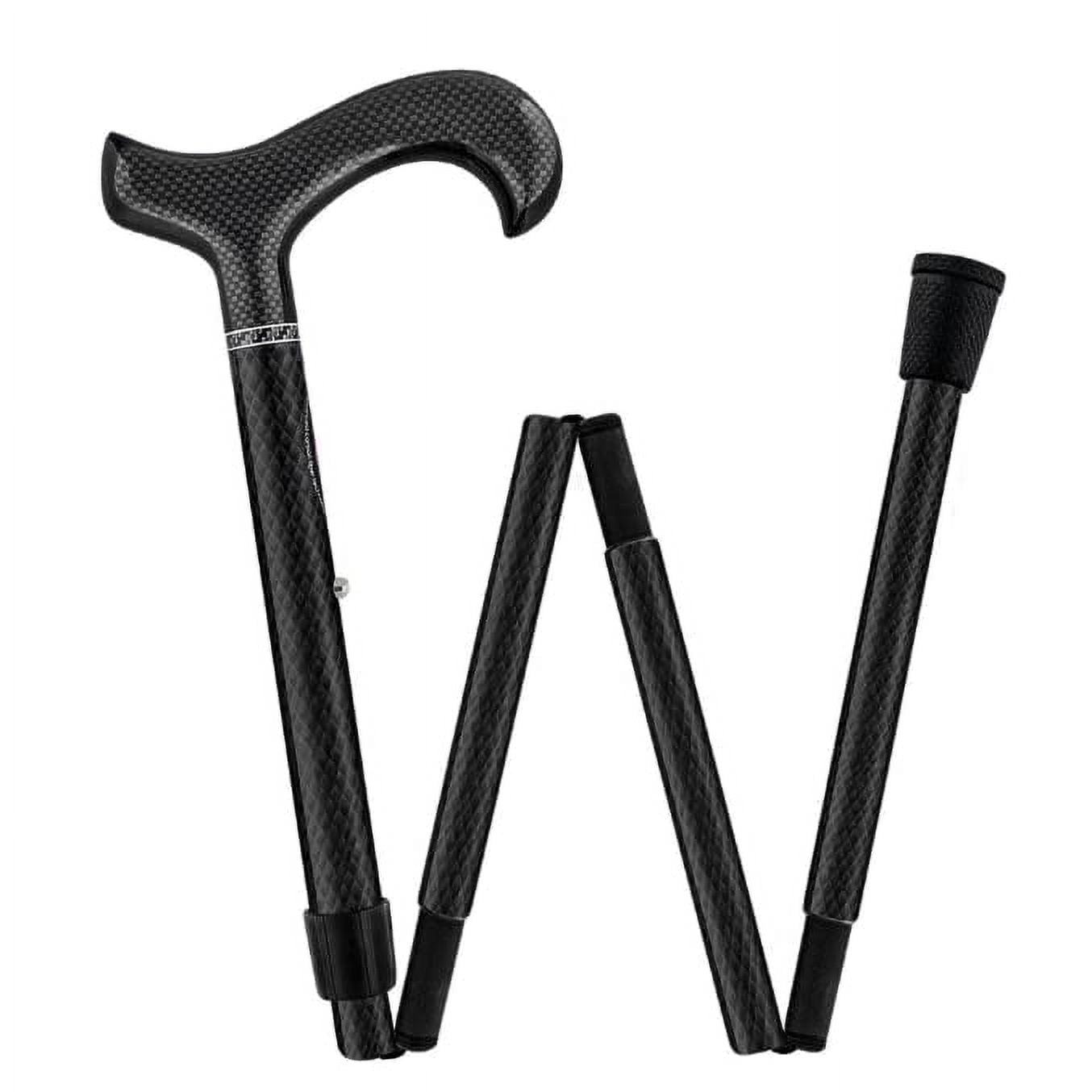 Royal RC Canes Extra Tall Black Folding Carbon Fiber Derby Walking Cane ...