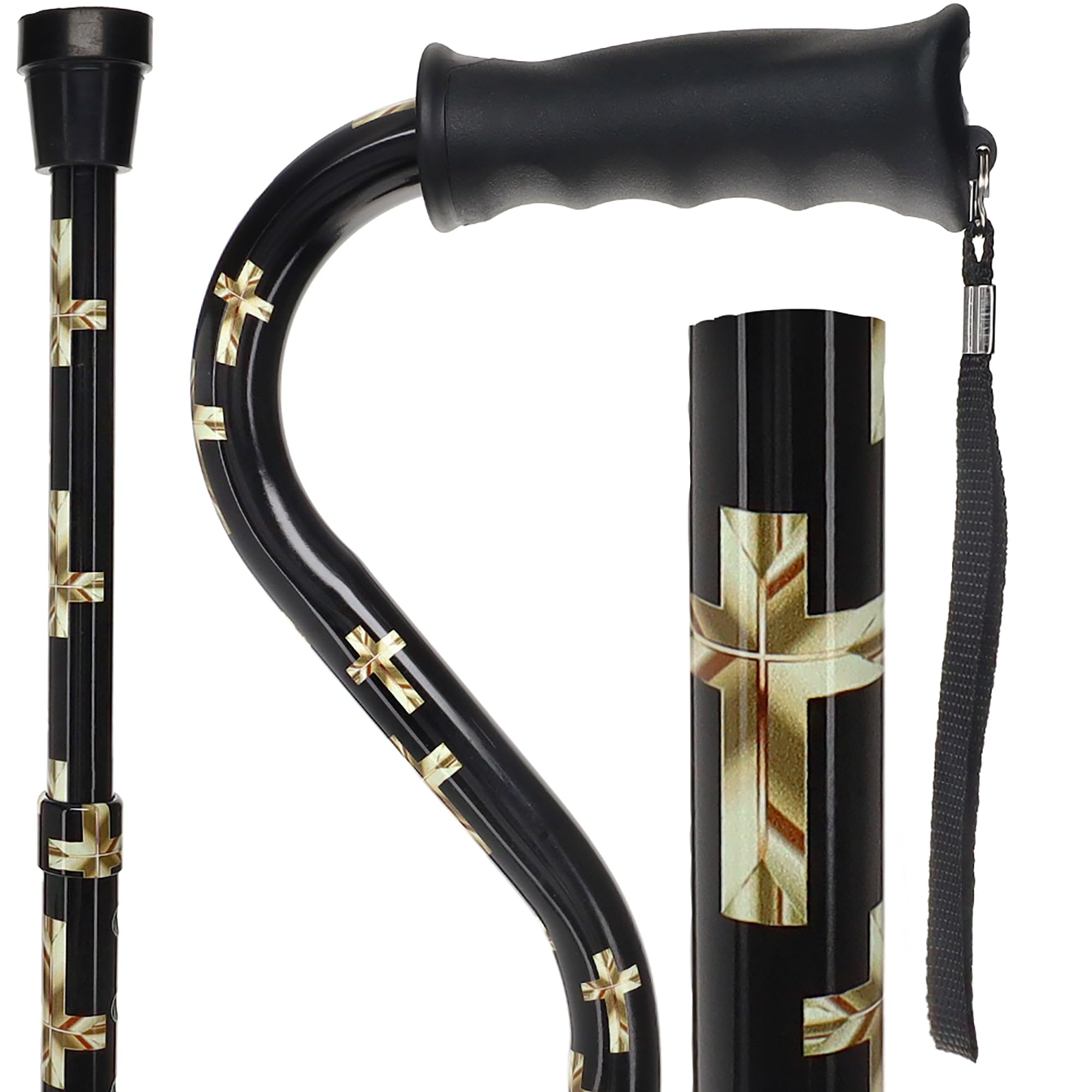 Royal RC Canes Golden Cross Offset Adjustable Walking Cane w/ Compfort ...