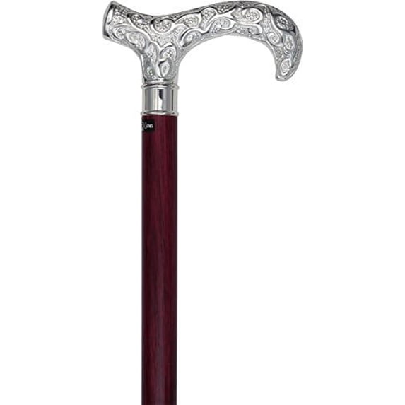 Royal RC Canes Super Strong Silver Scrollwork Derby Walking Cane ...