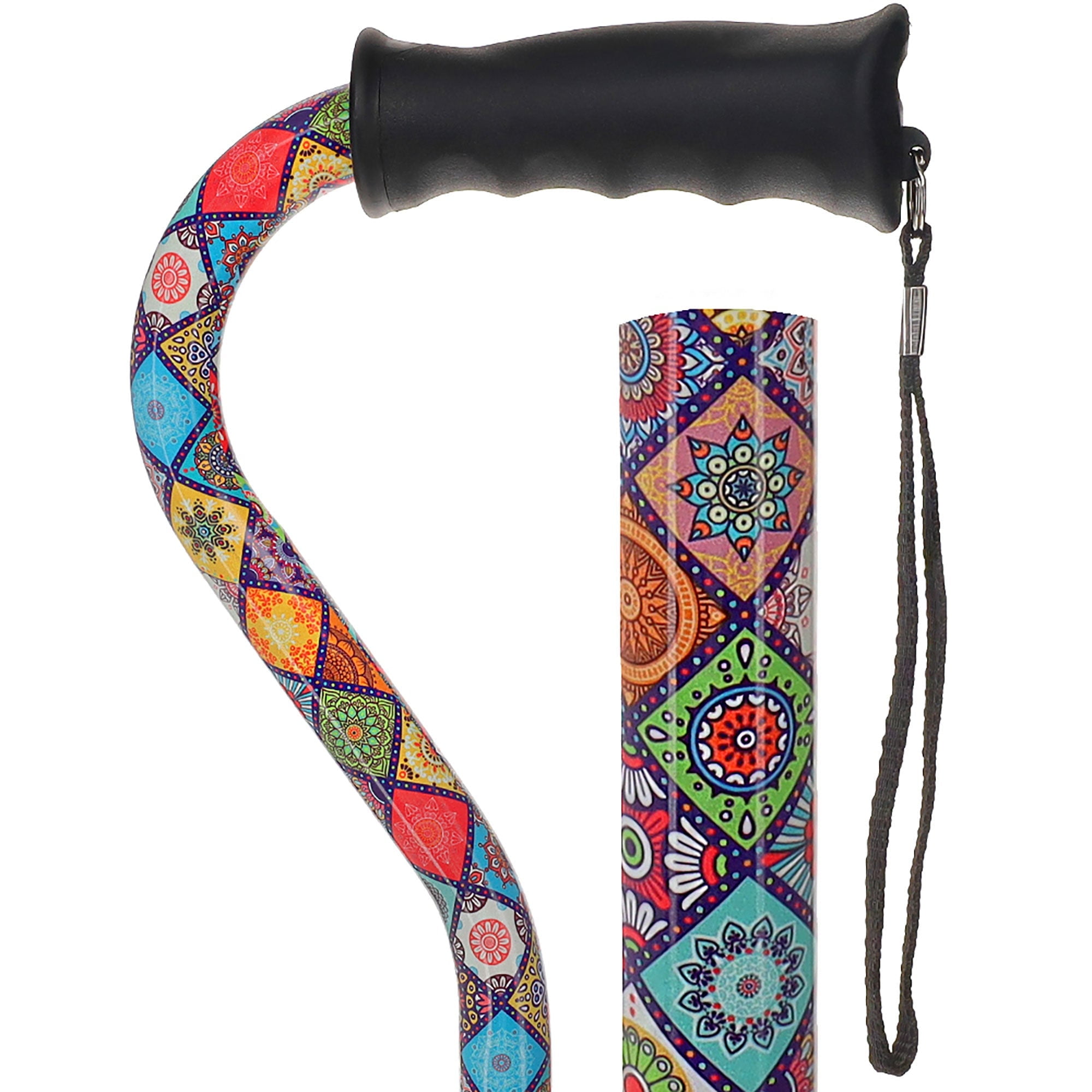 Royal RC Canes Vibrant Colorful Collage Comfort Grip Offset Walking ...