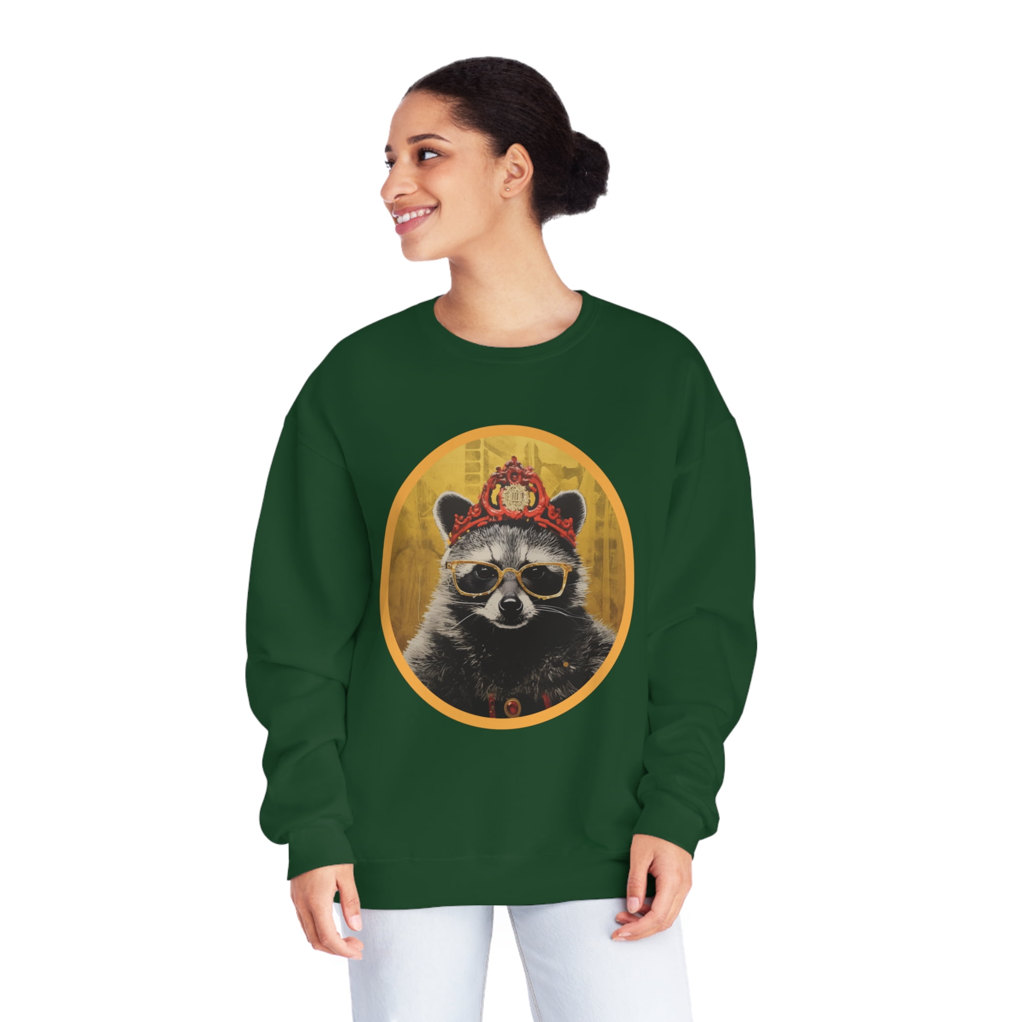 Royal Raccoon Graphic Sweatshirt, Vintage Aesthetic - Walmart.com