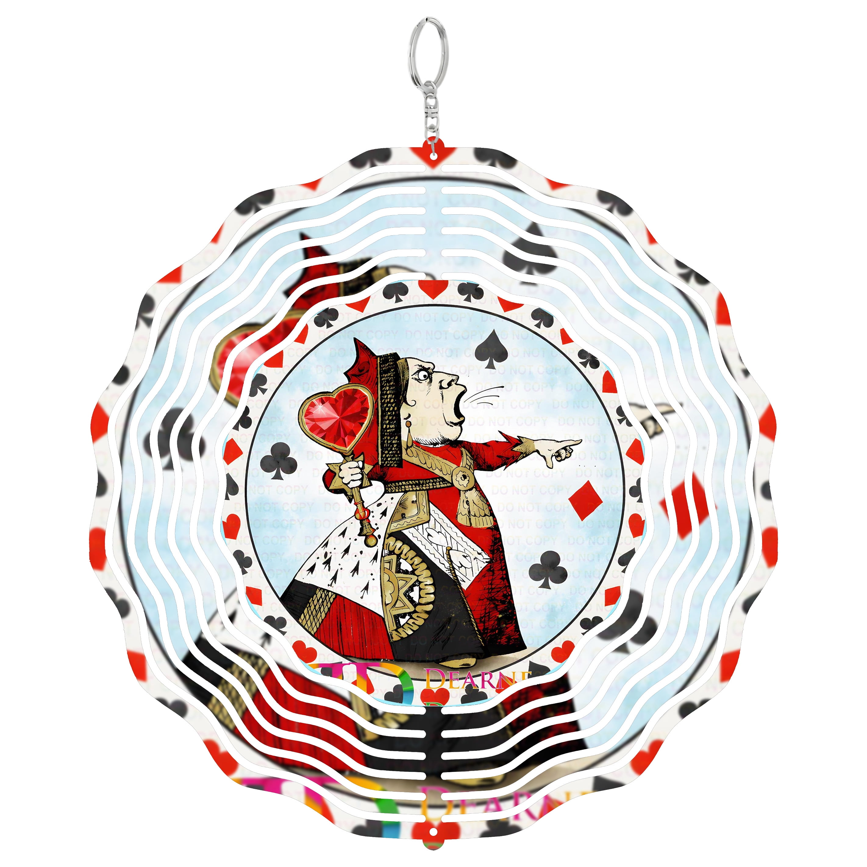 Royal Red Queen Card 3D Wind Spinner Kinetic Yard Art Stainless Steel ...