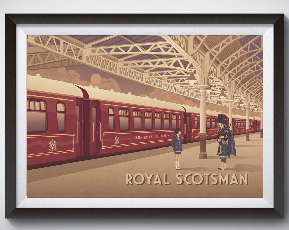 Royal Scotsman Poster, Scotland Travel Print, Locomotive Art, Orient ...