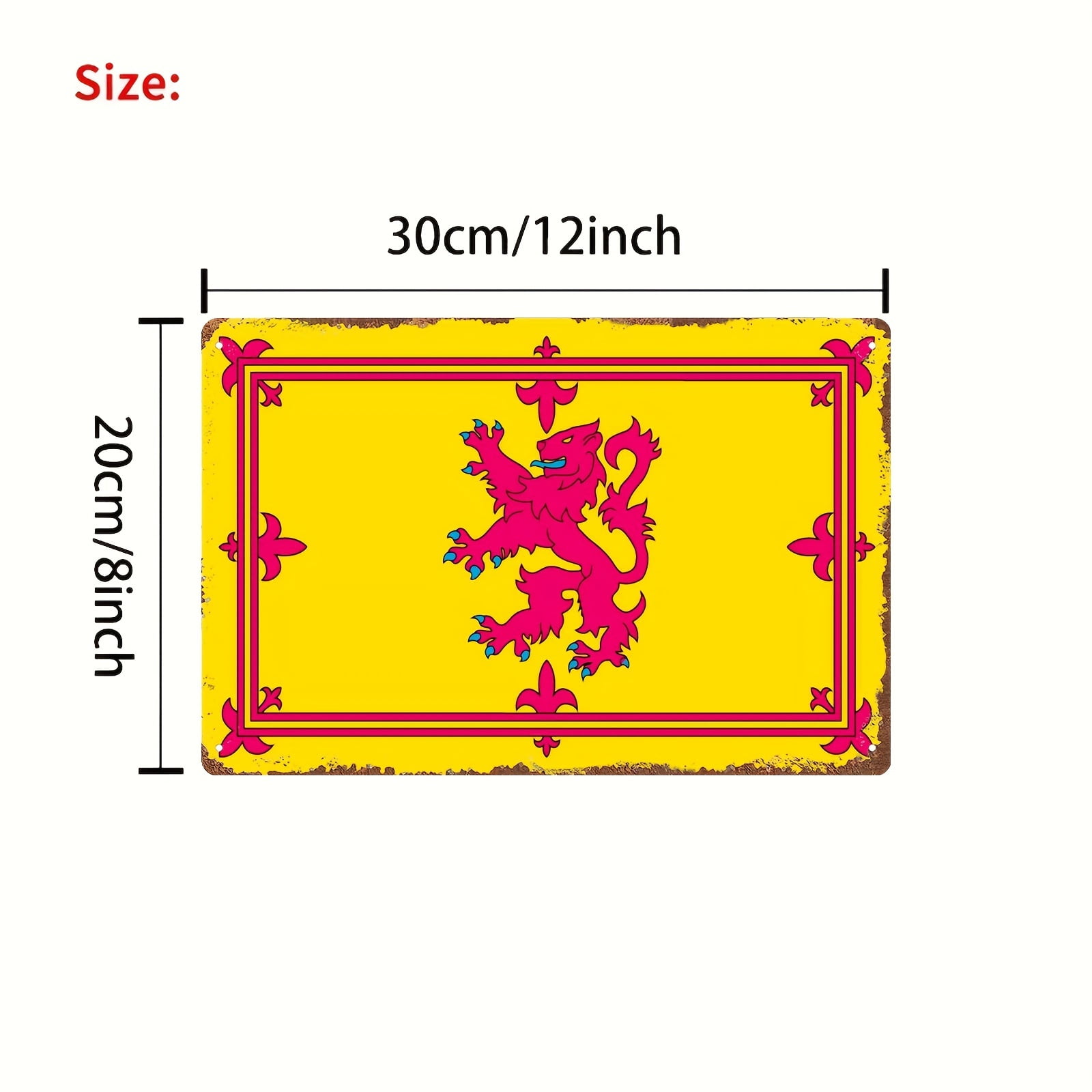 Royal Scottish Flag and Scottish Lion-Frameless Metal Tin Home ...