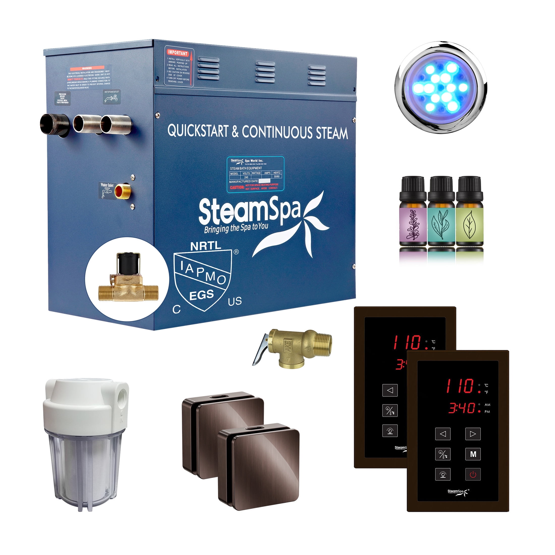 Royal Series 12000-Watts Steam Generator with Continuous Steam, Dual Touch Pads, Filter, and ...