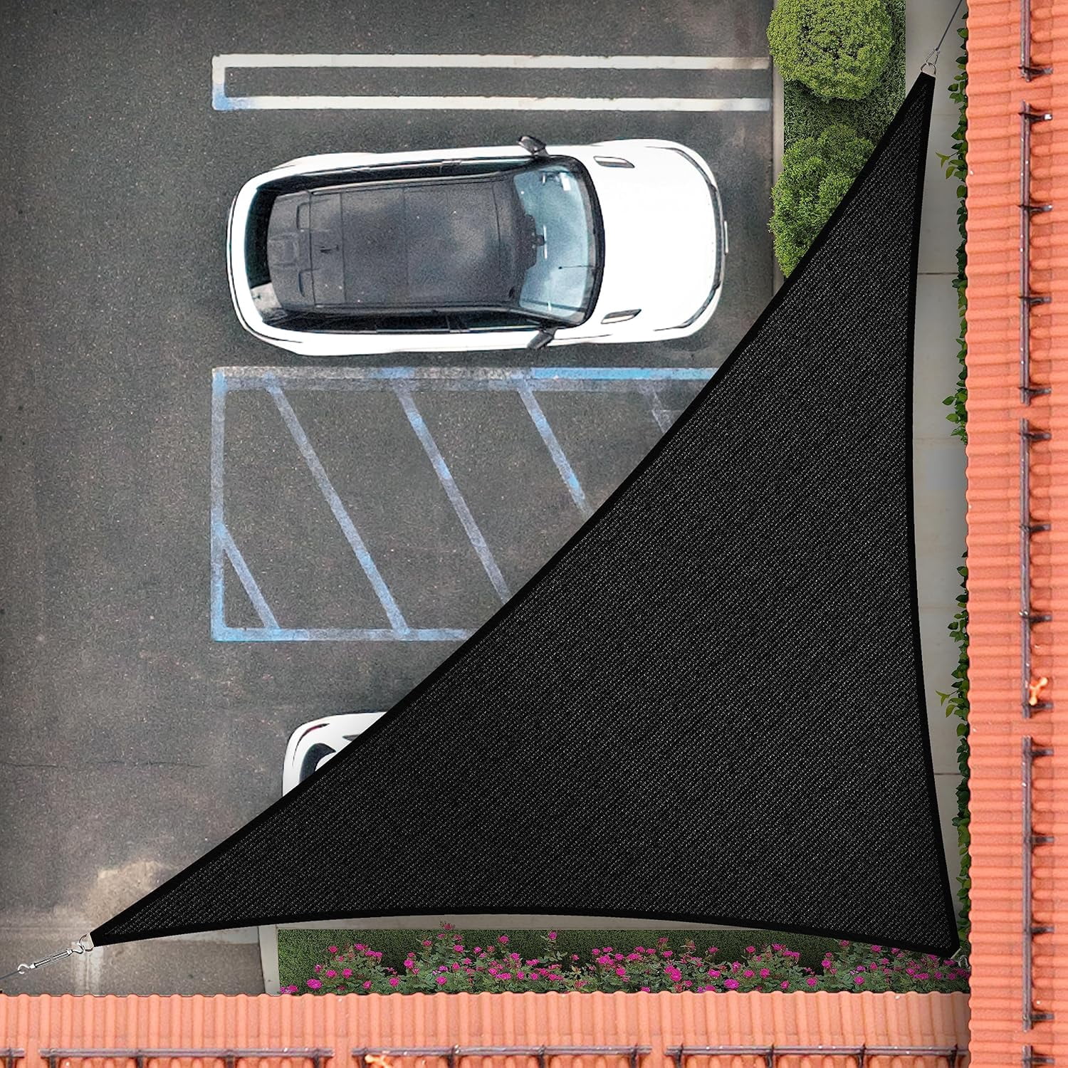 Royal Shade 11' x 16' x 19.4' Black Right Triangle Sun Shade Sail ...