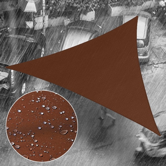 Royal Shade 13' x 24' x 27.3' Brown Triangle Waterproof Sun Shade Sail ...
