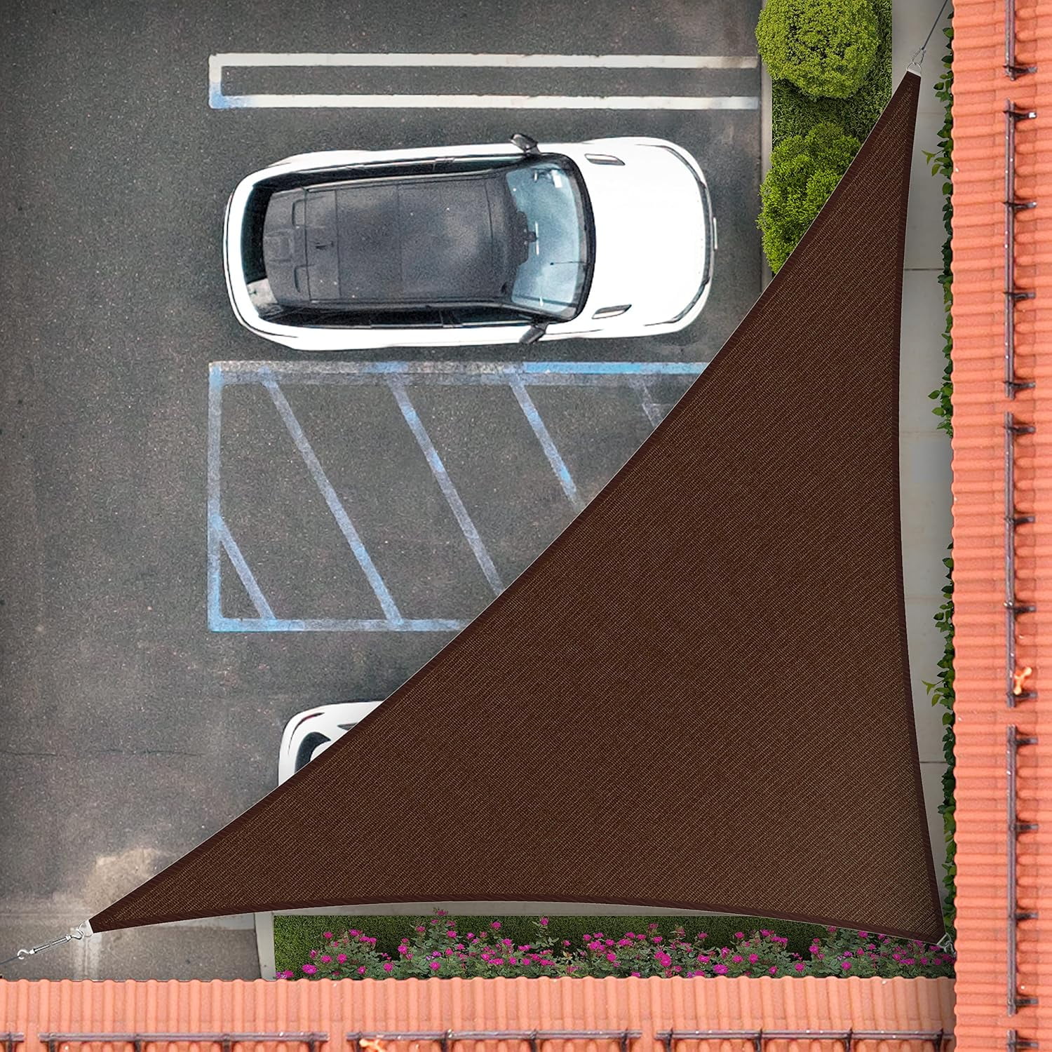 Royal Shade 14' x 24' x 27.8' Brown Right Triangle Sun Shade Sail ...