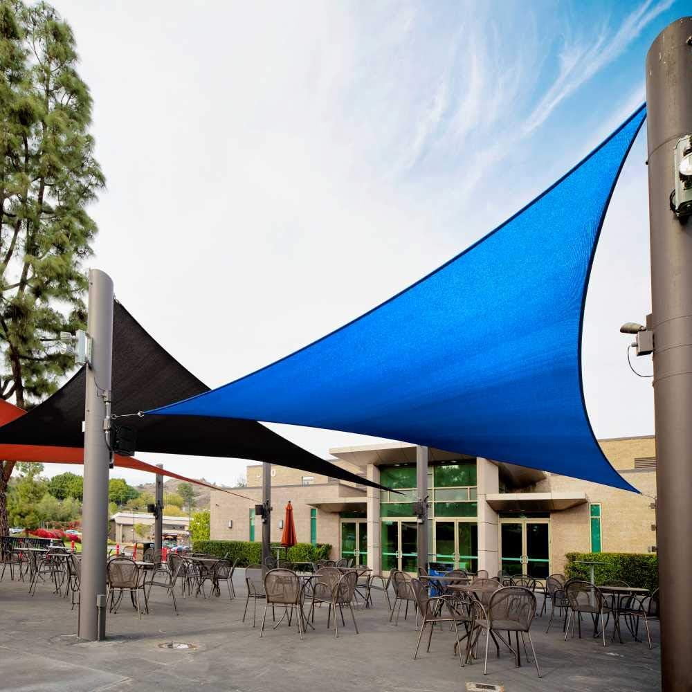 Royal Shade 16' x 16' x 16' Blue Triangle Sun Shade Sail Canopy Outdoor ...