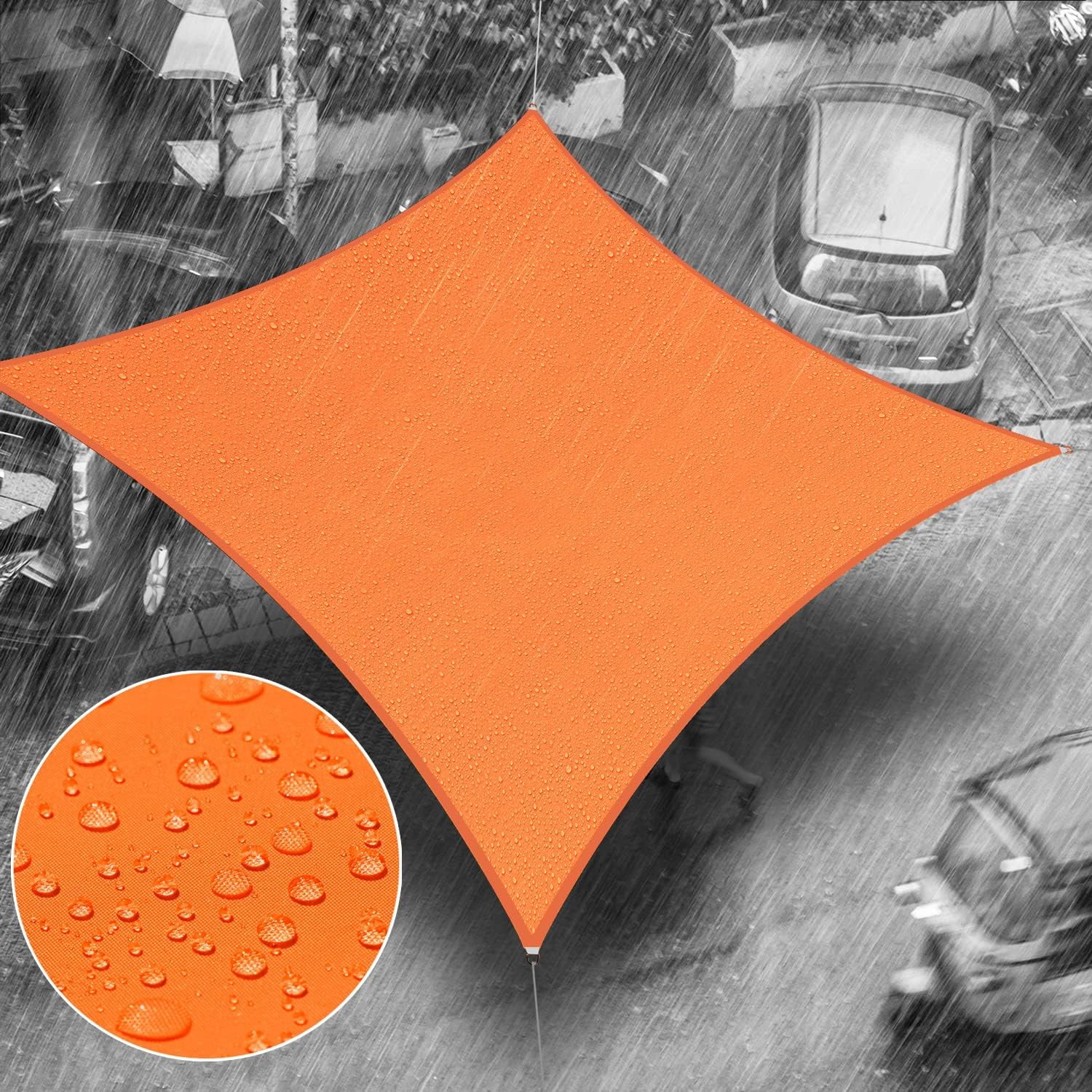 Royal Shade 7' x 11' Orange Rectangle Waterproof Sun Shade Sail Order ...