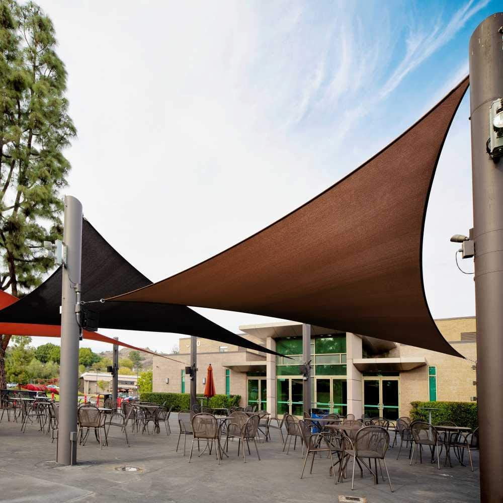 Royal Shade 7' x 7' x 7' Brown Triangle Sun Shade Sail Canopy Outdoor ...
