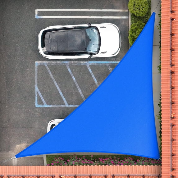 Royal Shade 8' x 14' x 16.1' Blue Right Triangle Sun Shade Sail Canopy ...