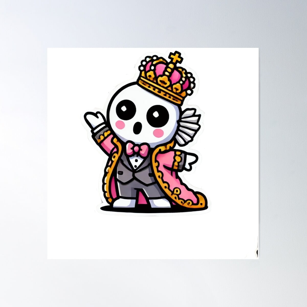 Royal Skeleton Prom King – Cute Cartoon Sticker Poster Wall Art, Modern ...