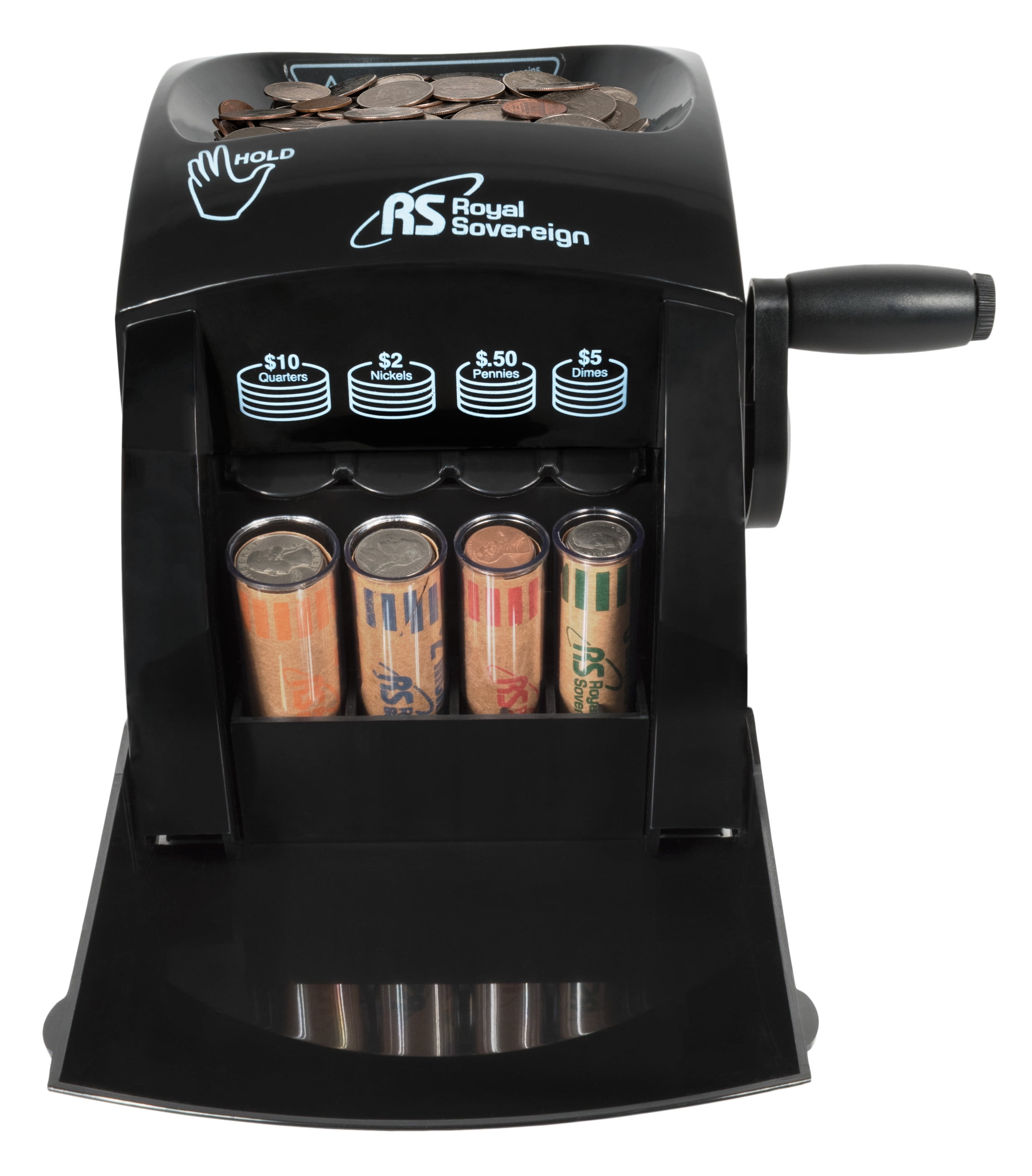 Royal Sovereign Manual Hand Crank 1 Row Coin Sorter, Black - Walmart.com