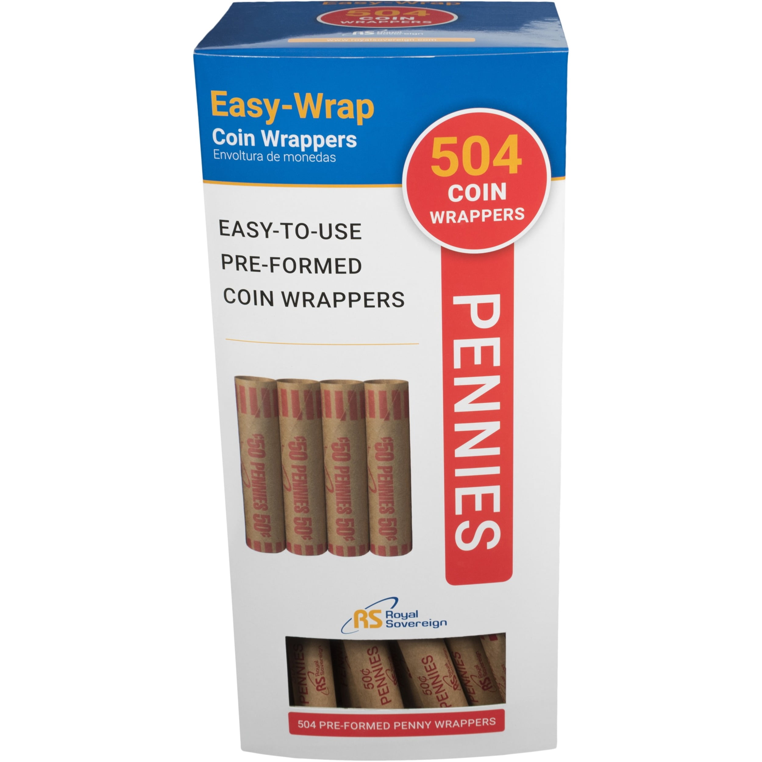 Royal Sovereign Preformed Coin Wrappers 504 Penny Pack - Walmart.com