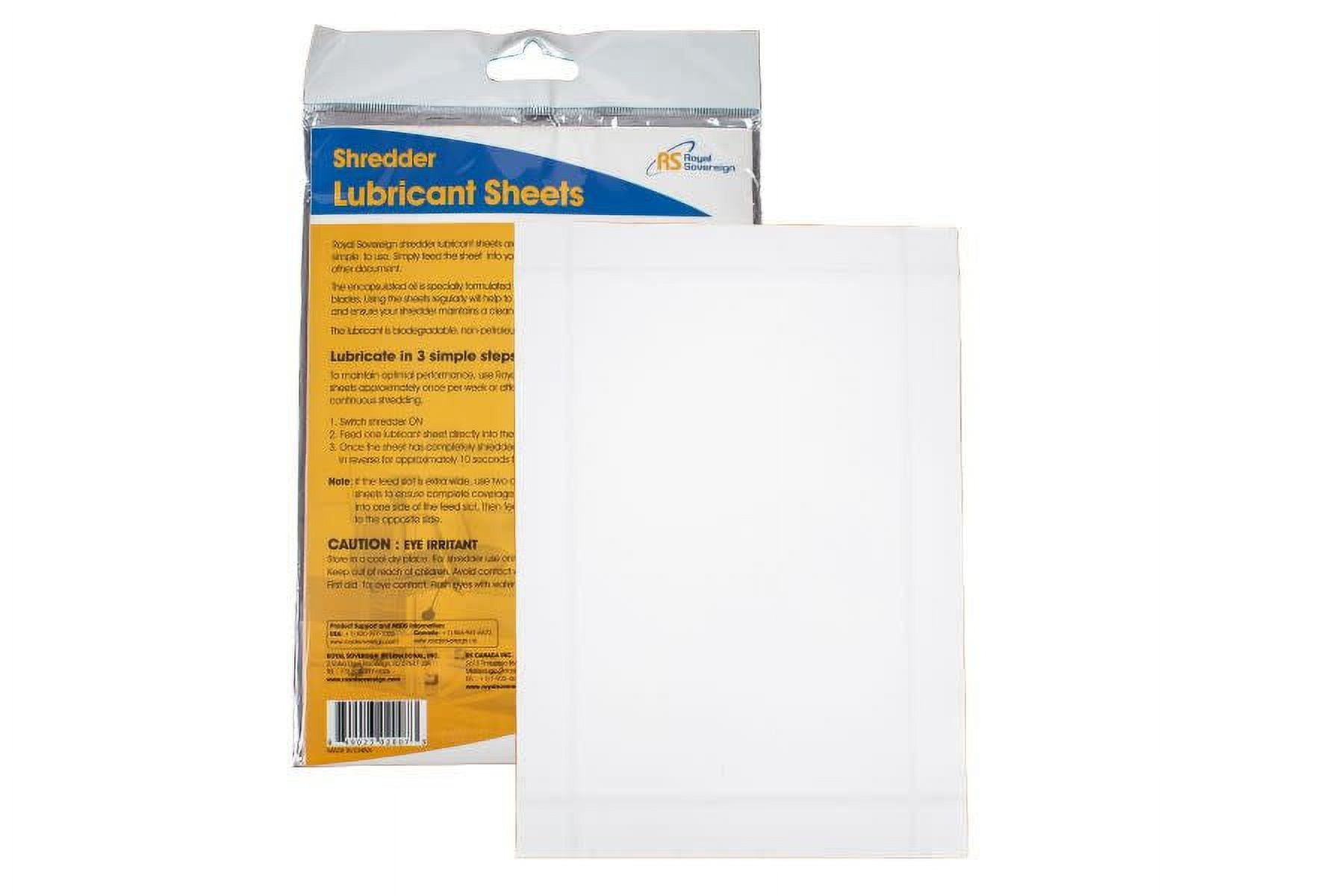 Royal Sovereign Shredder Lubricant Sheets, White - Walmart.com