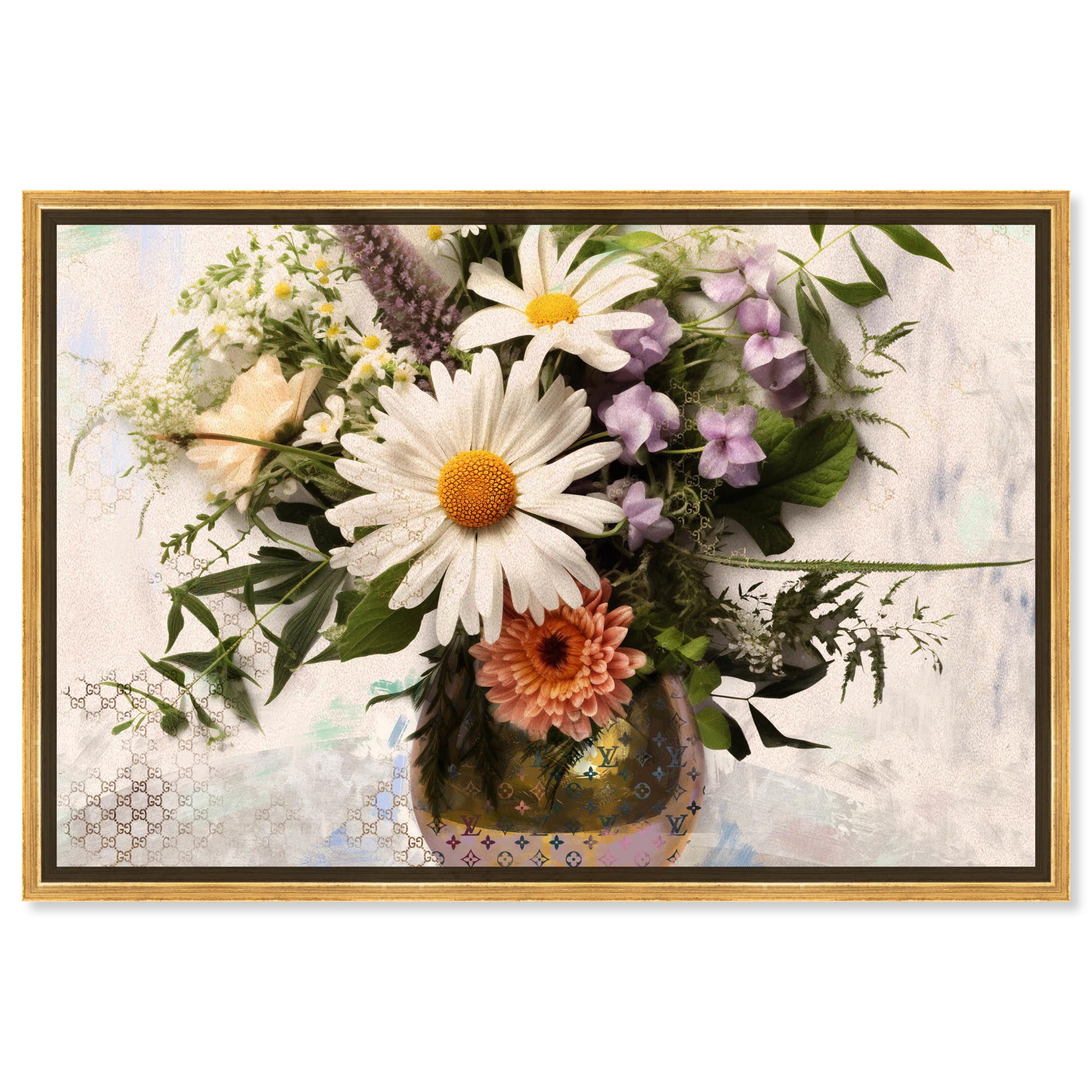 Royal Spring Bouquet Canvas Glam Livingroom Wall Art by Art Remedy ...