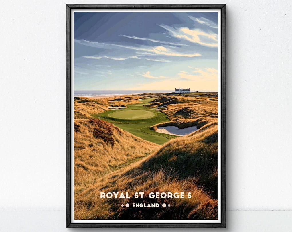 Royal St George'S Golf Poster England Golf Course Art Links Vintage ...