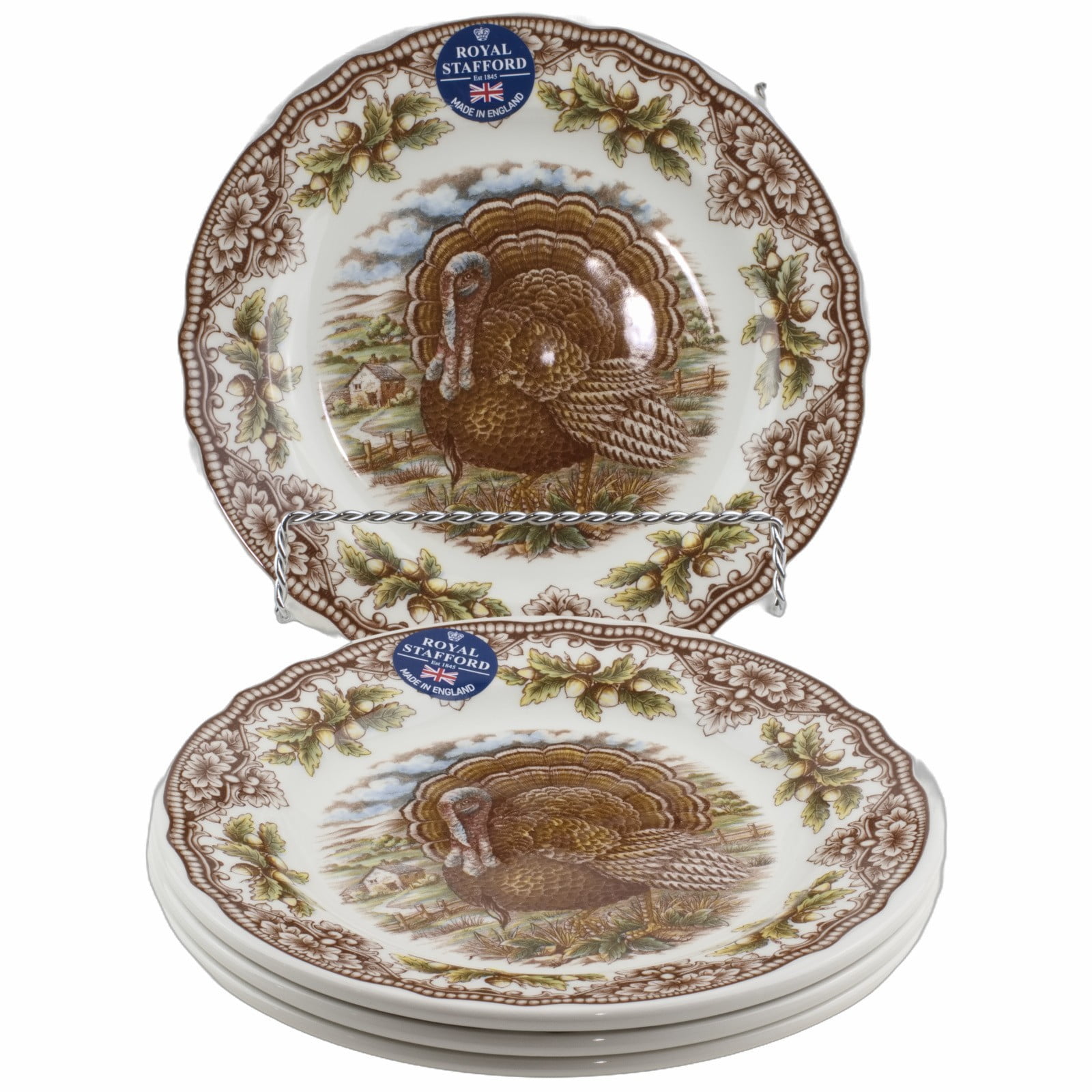Royal Stafford Thanksgiving Turkey Dinner Plates, Set of 4, Plates ...