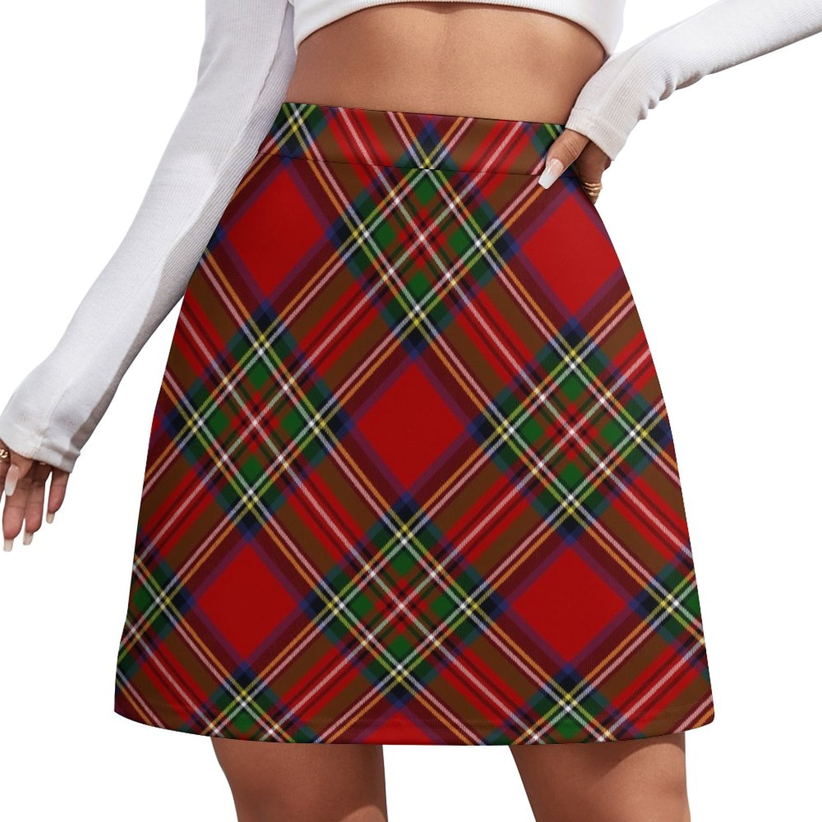 Royal Stewart Tartan Cross Plaid Mini Skirt mini denim skirt Woman ...