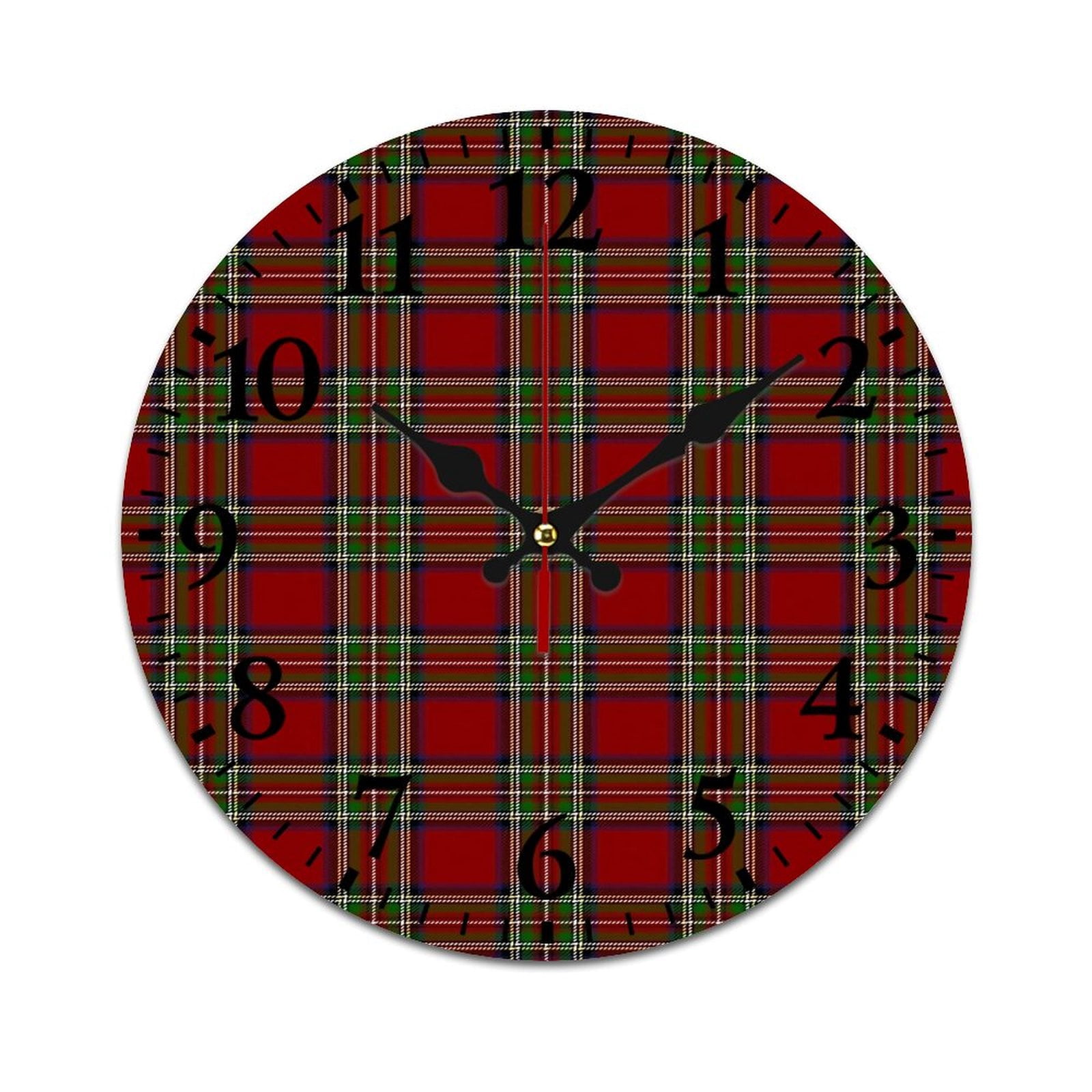 Royal Stewart Tartan Large Wall Clock Modern Design Clocks Wall Hanging ...