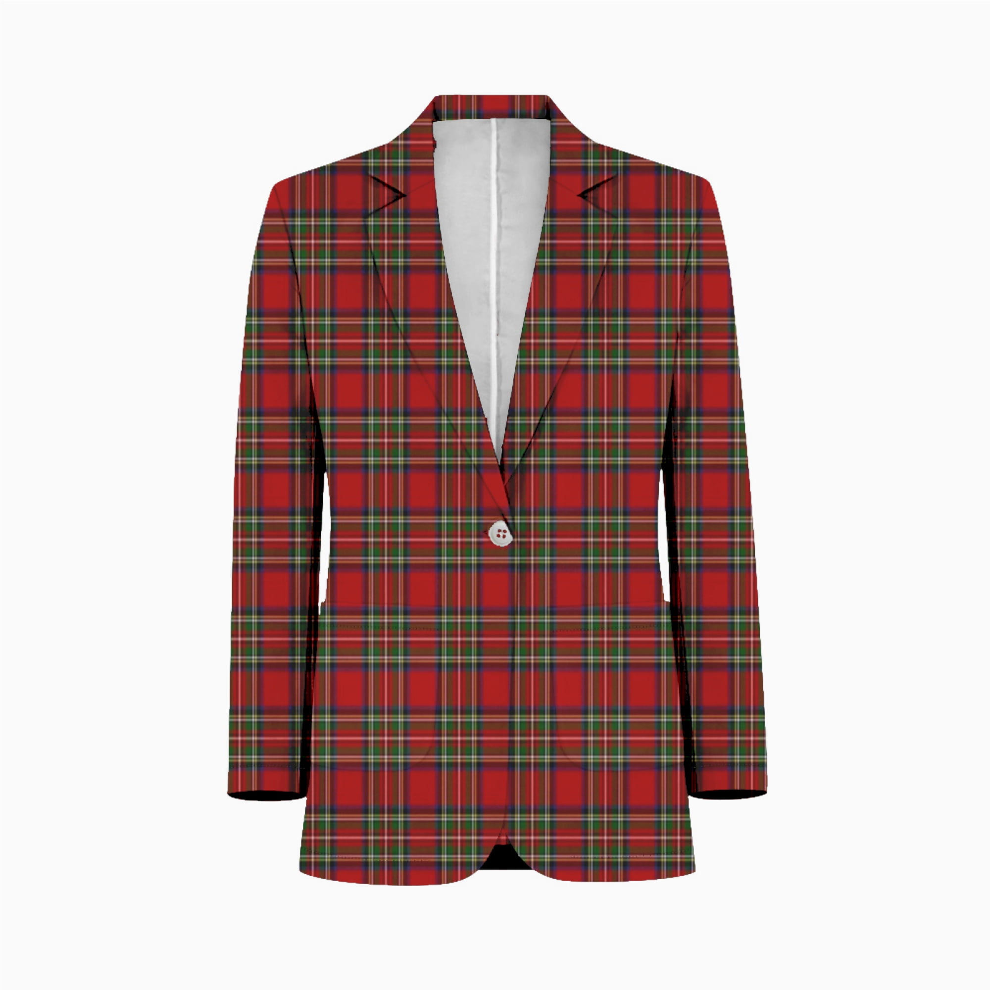 Royal Stewart Tartan Plaid Mens Suits Shawl Collar Slim Fit Suit Mens ...