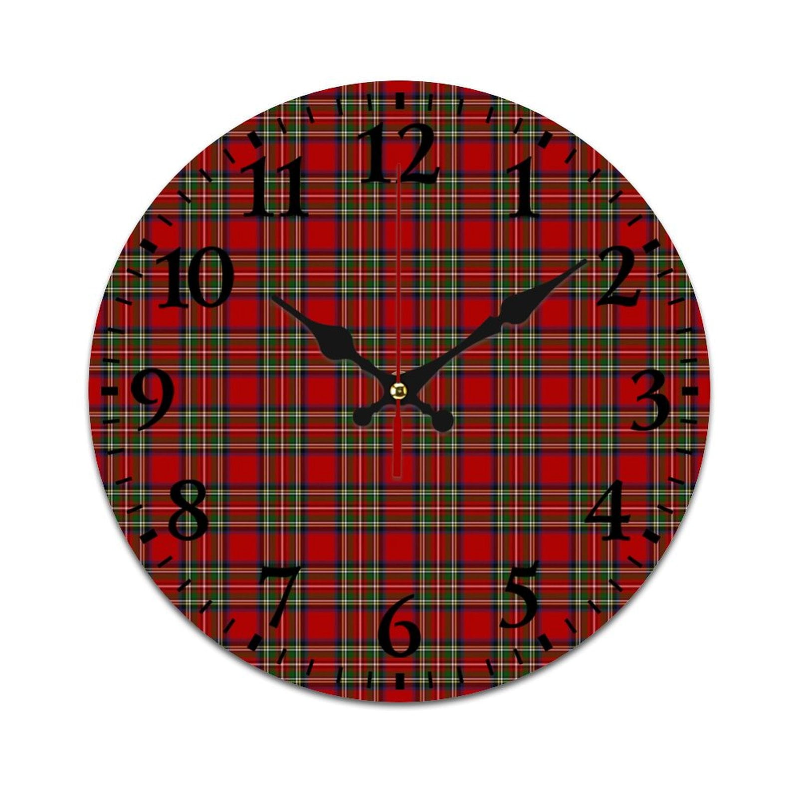 Royal Stewart Tartan Plaid Wall Clock Modern Design Clocks Wall Hanging ...