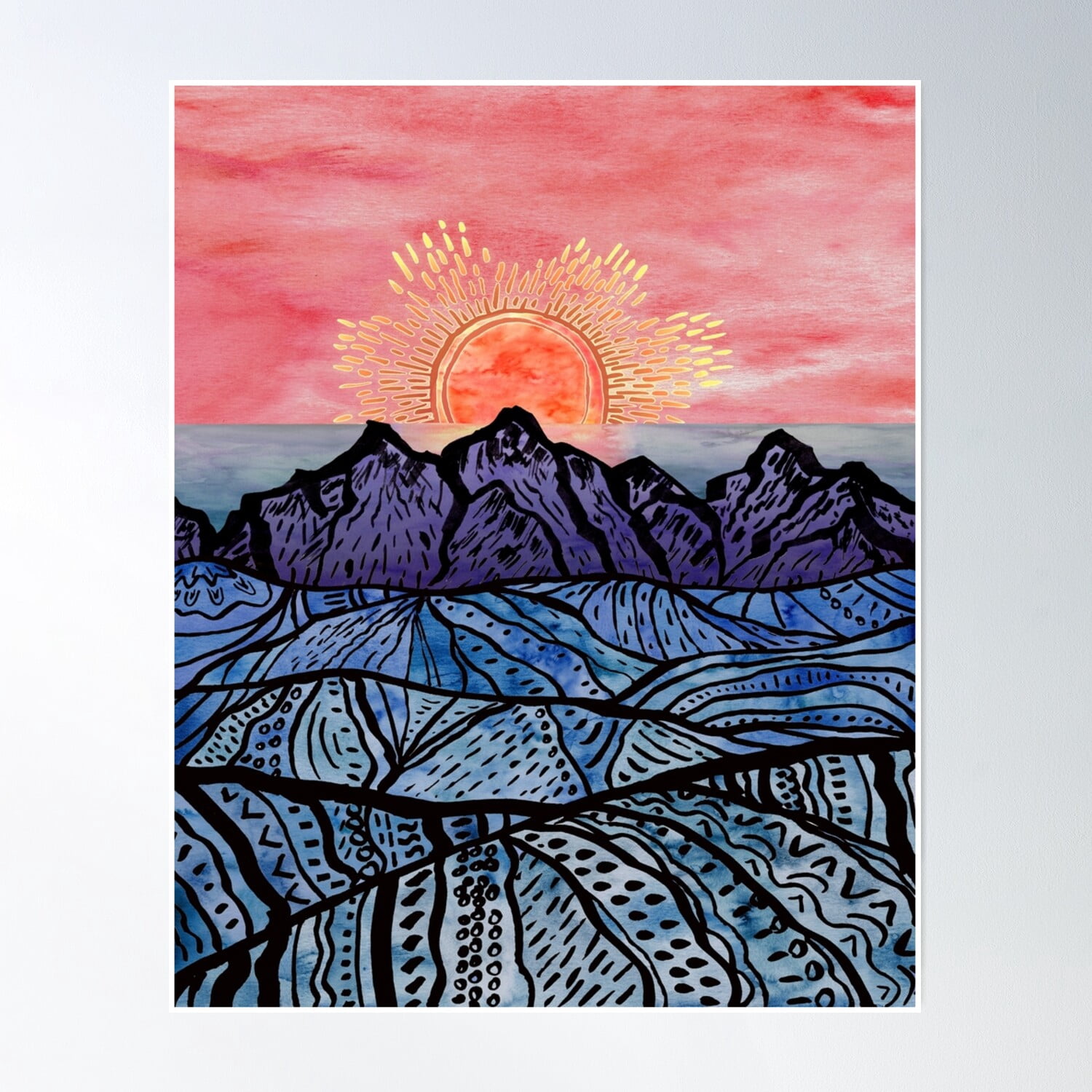 Royal Sunset Poster Wall Art, Modern Wall Decor, 24x36 UNFRAMED ...