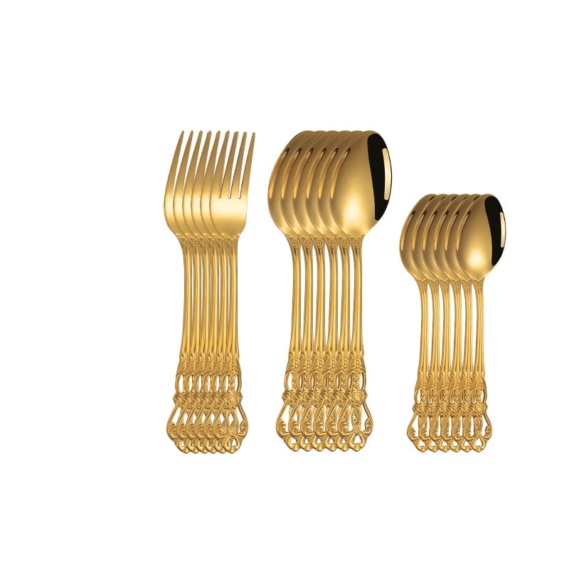 Royal Tableware Set Embossed Retro Stainless Steel Knife Fork Spoon ...