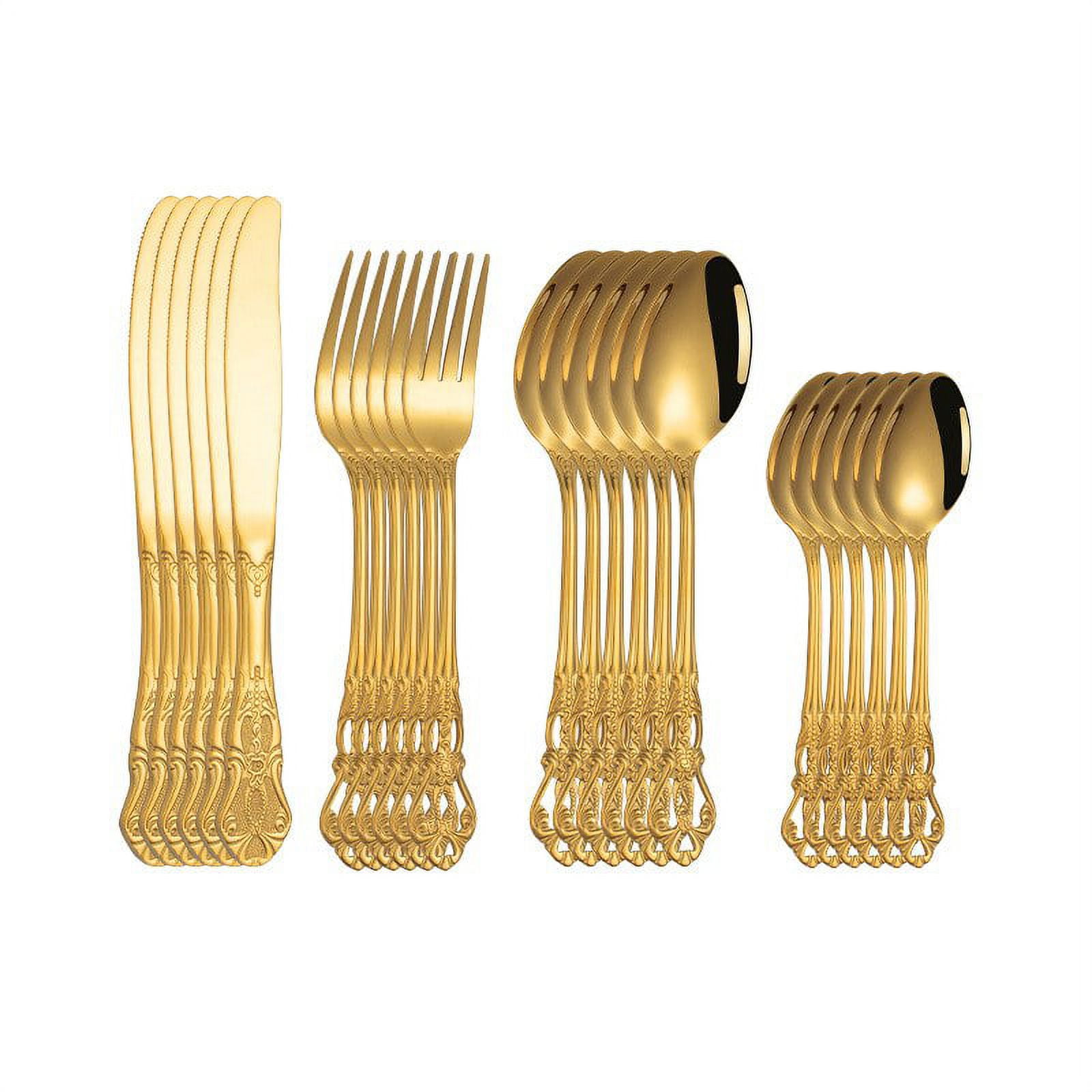 Royal Tableware Set Embossed Retro Stainless Steel Knife Fork Spoon ...