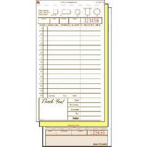 Royal Tan Guest Check Board, Carbonless 3 Part Loose, Package of 250 ...