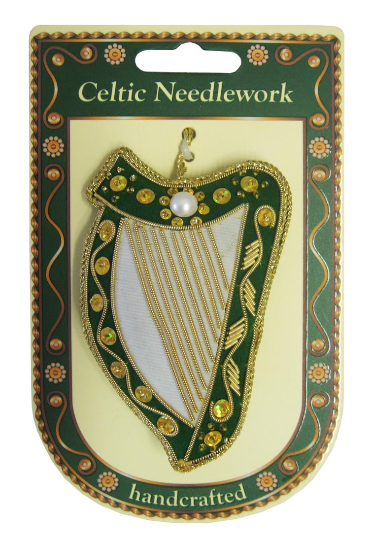 Royal Tara Harp Hanging Ornament Velvet and Gold Thread Irish ...