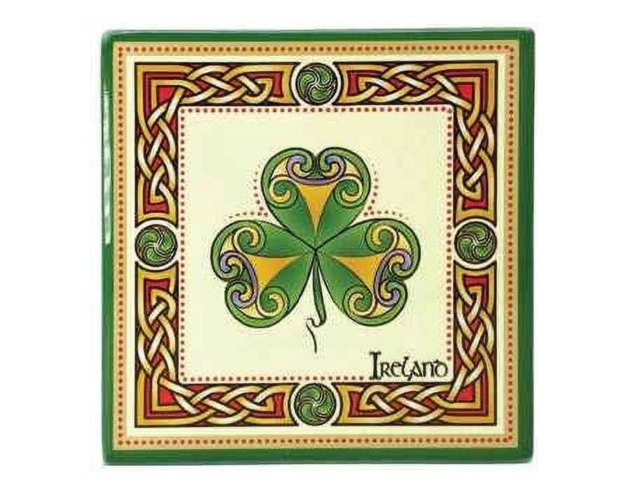 Royal Tara Shamrock Ceramic Coaster Tabletop Protection Square, Irish ...