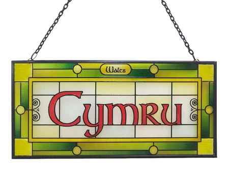 Royal Tara Wales Cymru Stained Glass Window Hang Suncatcher Rectangle ...