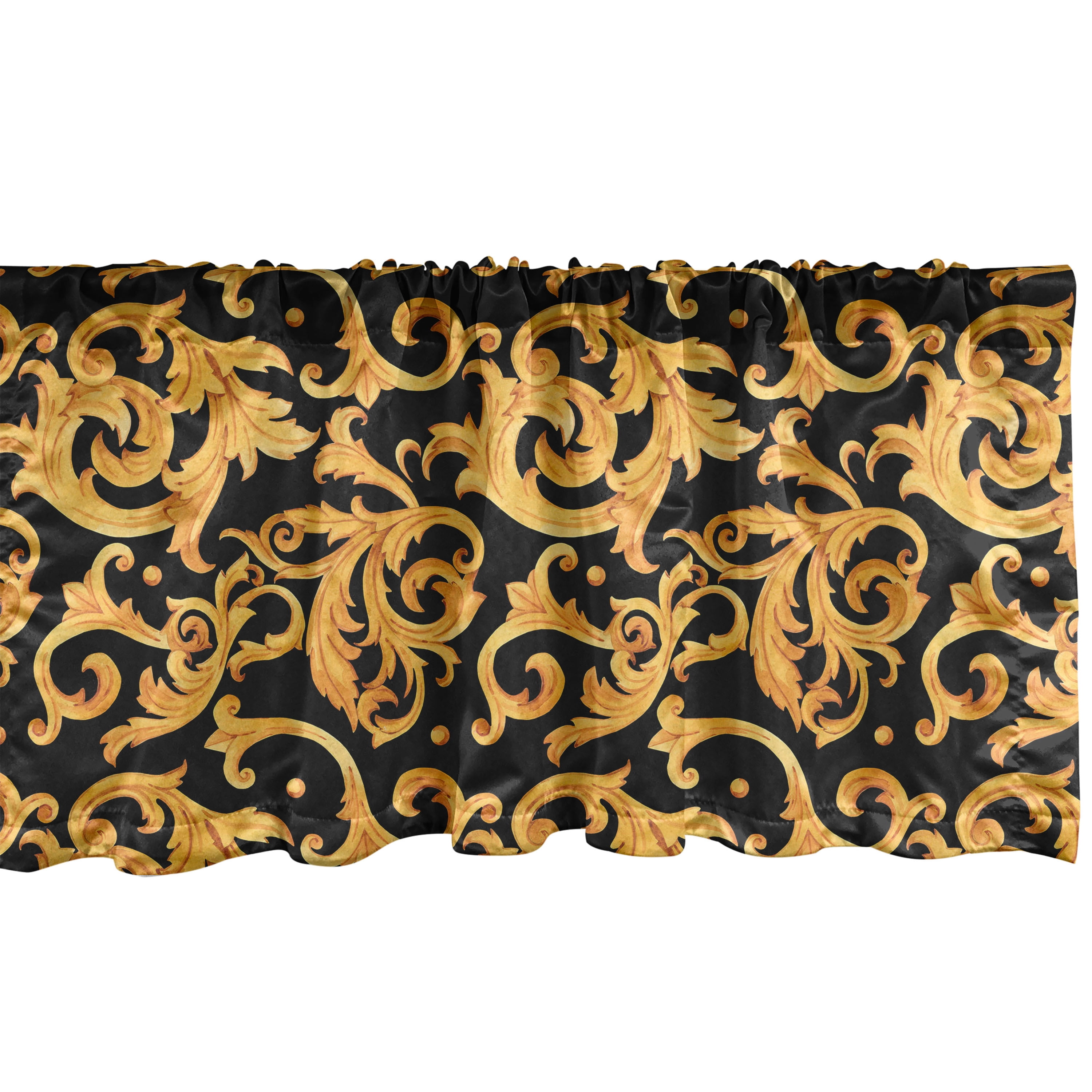 Royal Themed Window Valance, Classic Rococo Style Curlicue Shapes ...