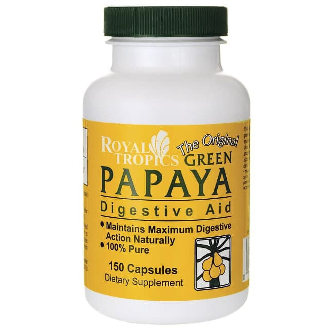 Royal Tropics Original Green Papaya Digestive Aid, Enzyme Supplement ...