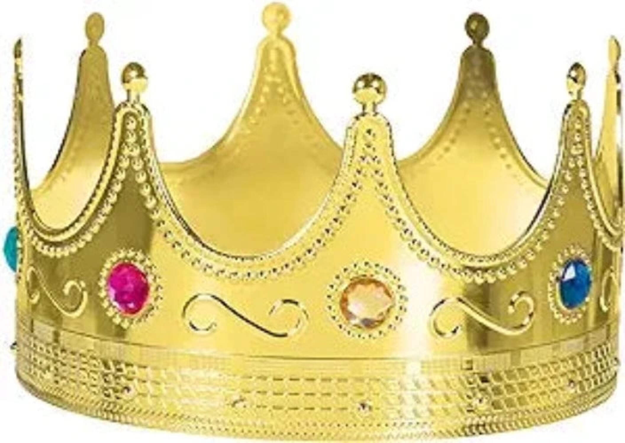 Royal Unisex Plastic Crown for Adults, Halloween Costume Accessory ...