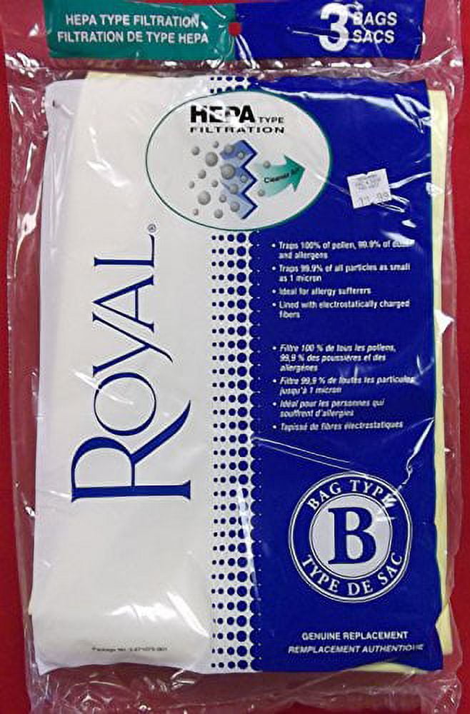 Royal Vacuum Cleaner Type B HEPA 3 Bags [Kitchen], White - Walmart.com