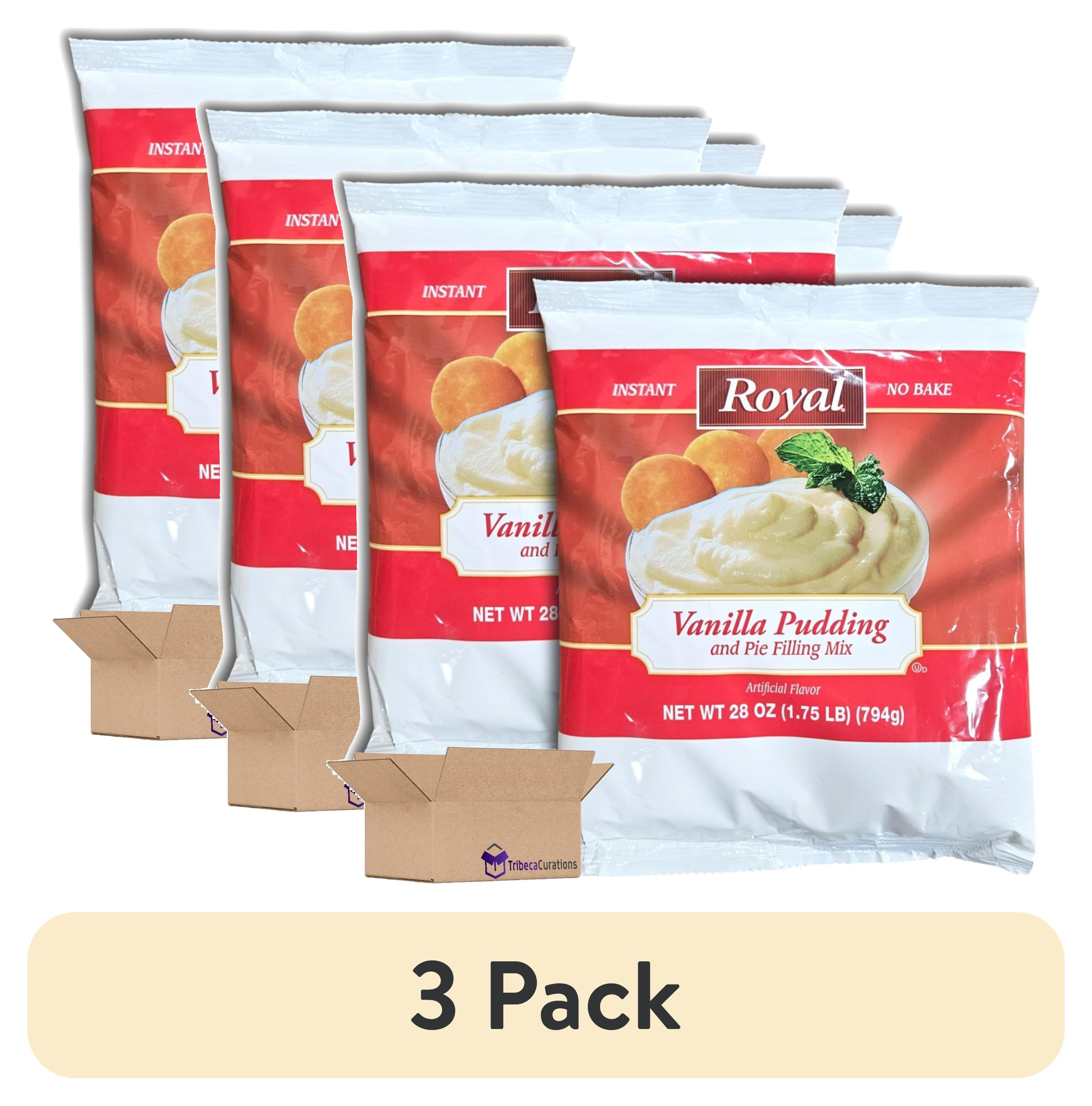 (3 pack) Royal Vanilla Pudding & Pie Filling Instant No Bake Mix Value ...