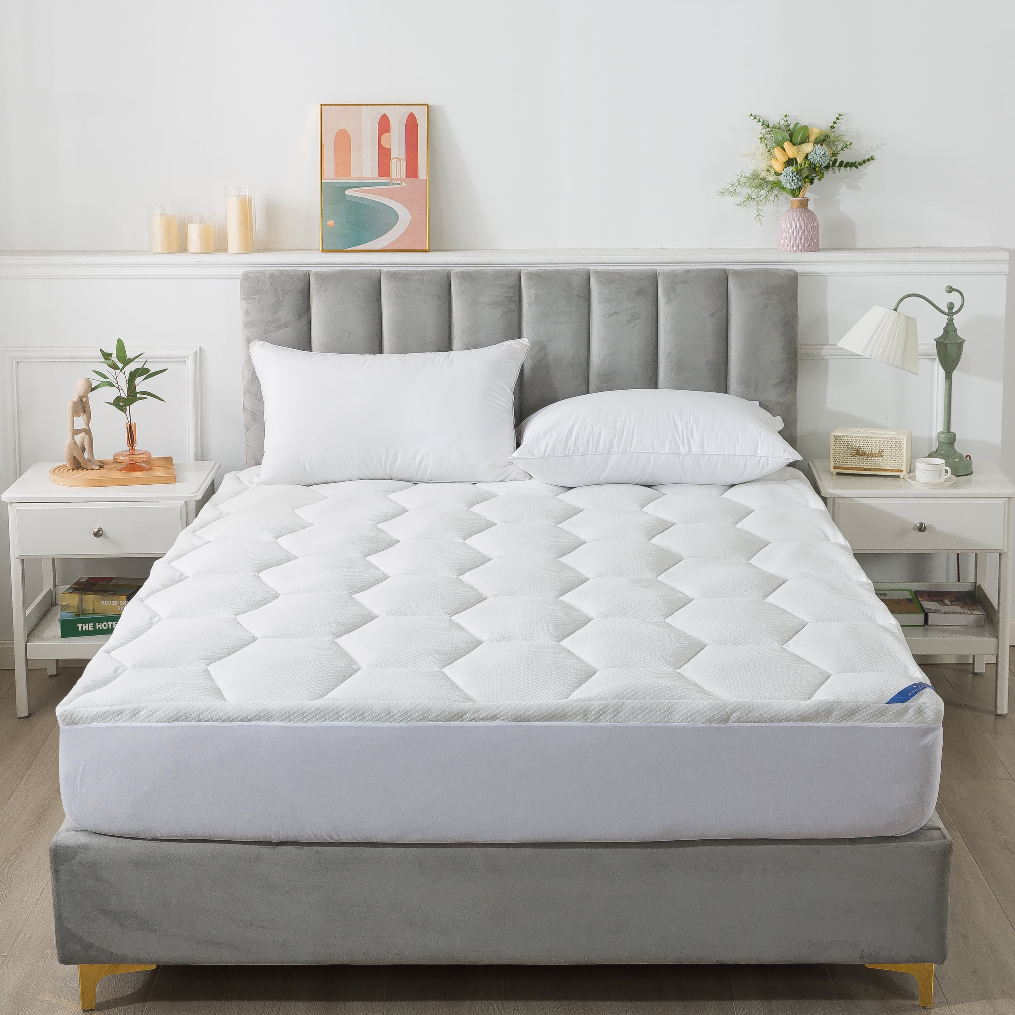 Royal Velvet Honeycomb Soft Knit Mattress Topper, Queen - Walmart.com