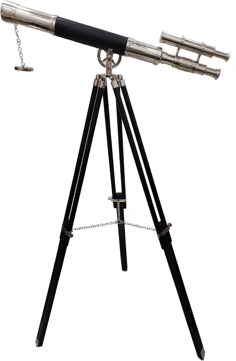 Royal Vintage Black Leather Telescope Antique Brass Double Barrel ...