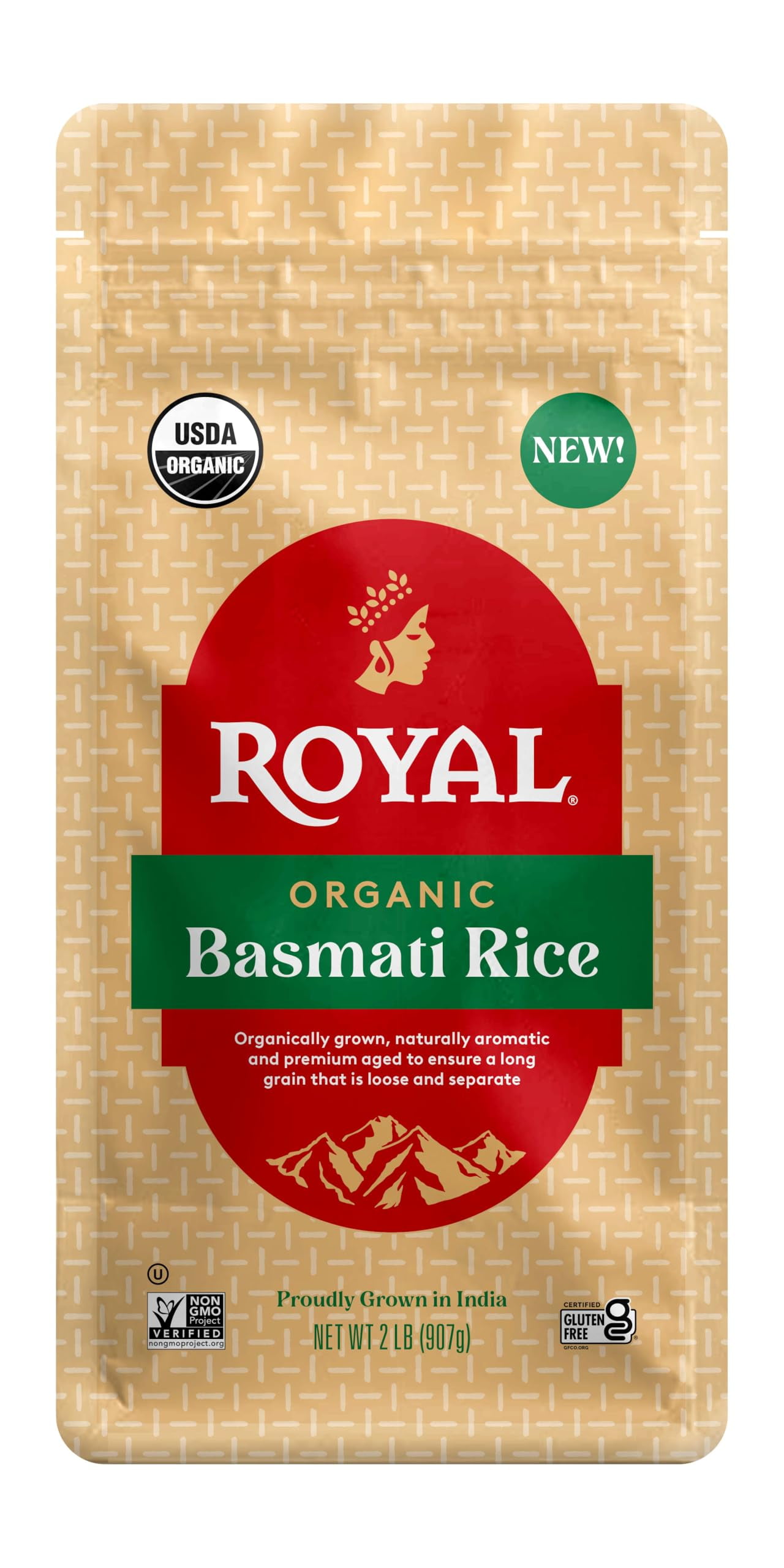 Royal White Basmati TWE5 Rice - Organic Long Grain Basmati Rice - 2 lb ...