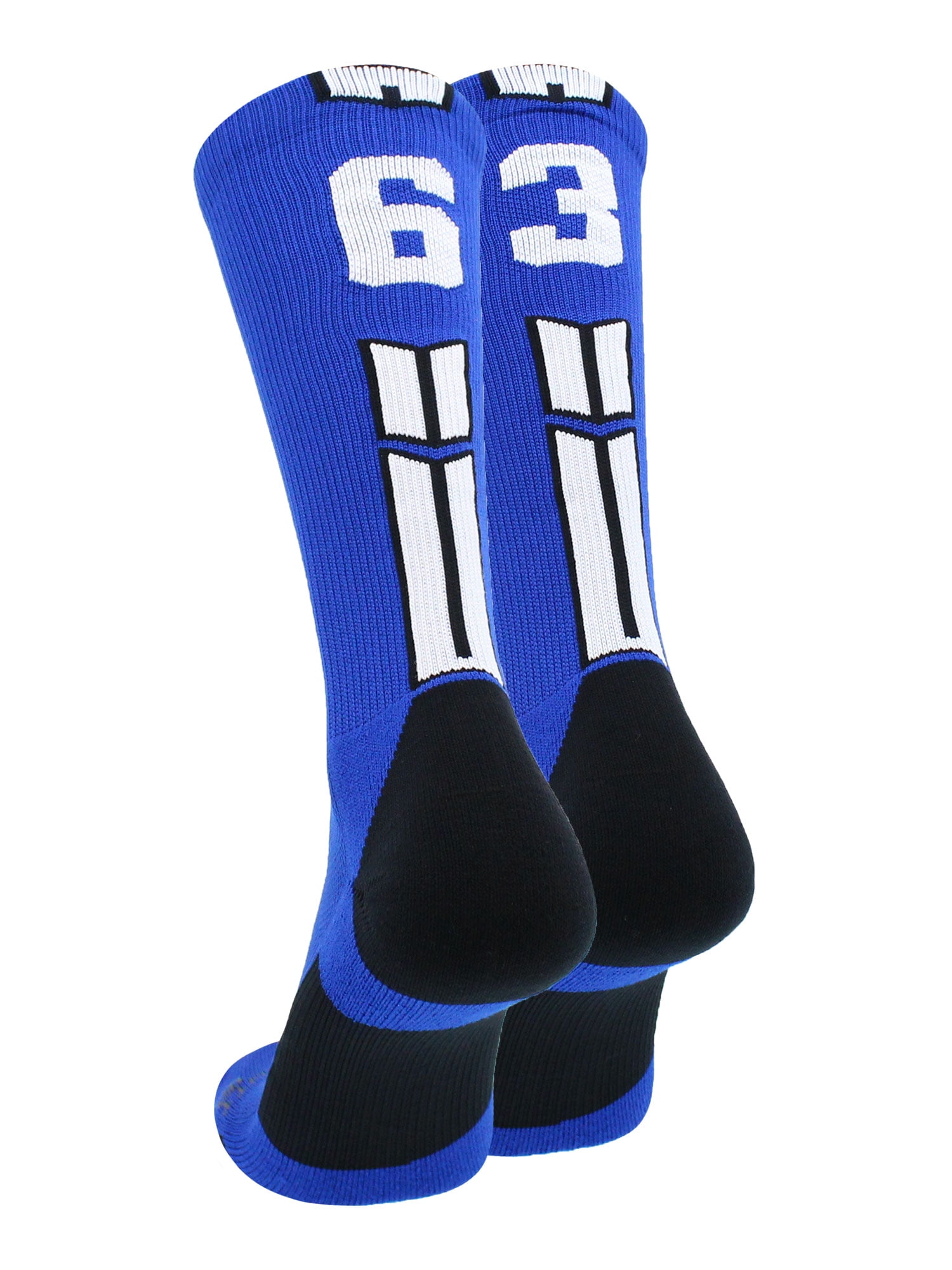 Royal/White Player Id Crew Number Socks (#63, Large) - Walmart.com