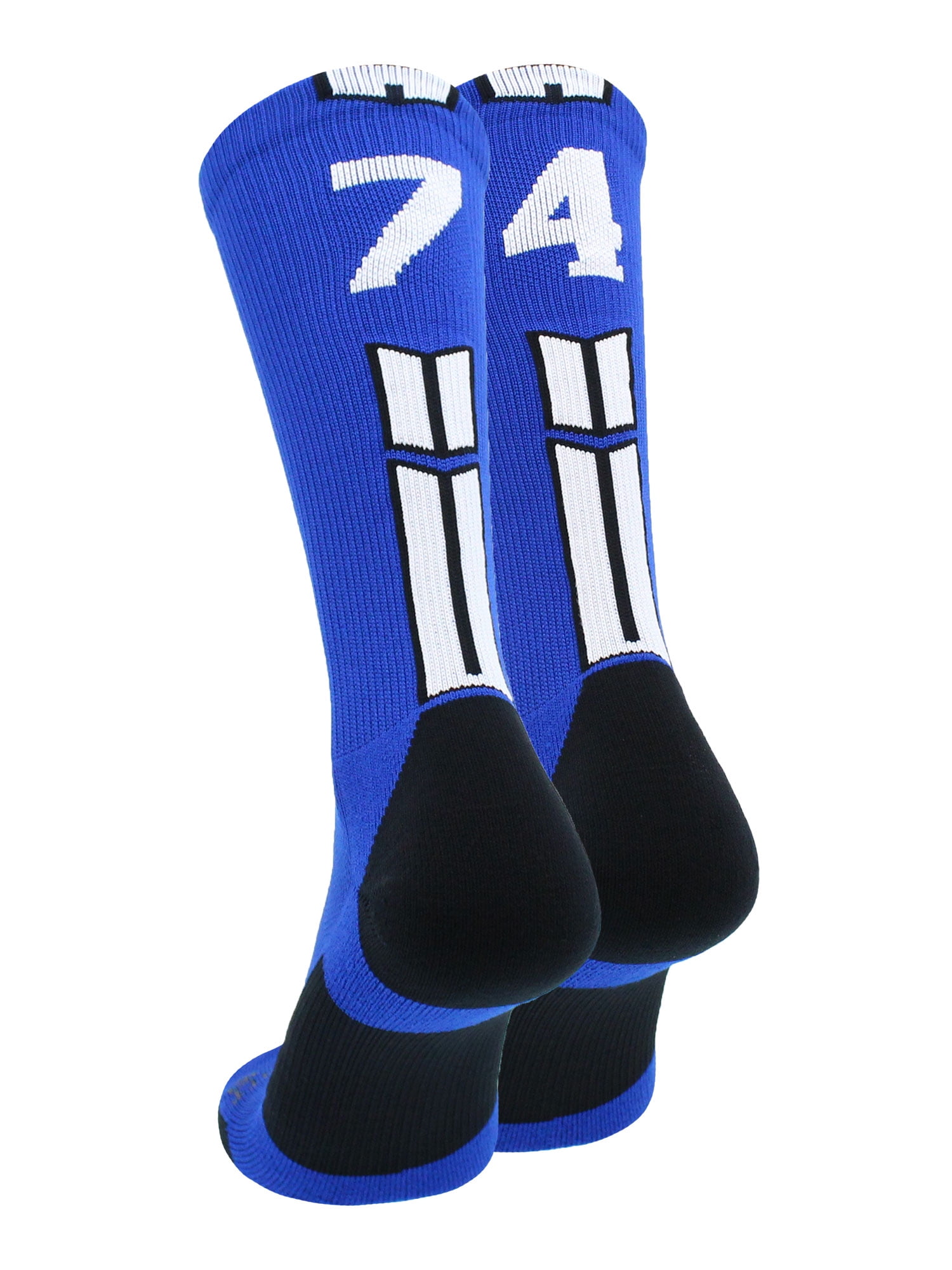 Royal/White Player Id Crew Number Socks (#74, Medium) - Walmart.com
