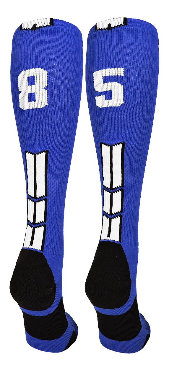 Royal/White Player Id Over the Calf Number Socks (#85, Large) - Walmart.com