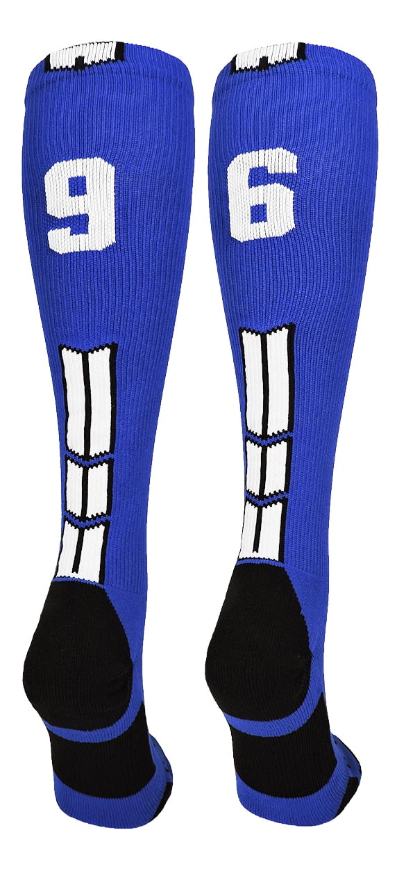 Royal/White Player Id Over the Calf Number Socks (#96, Medium ...