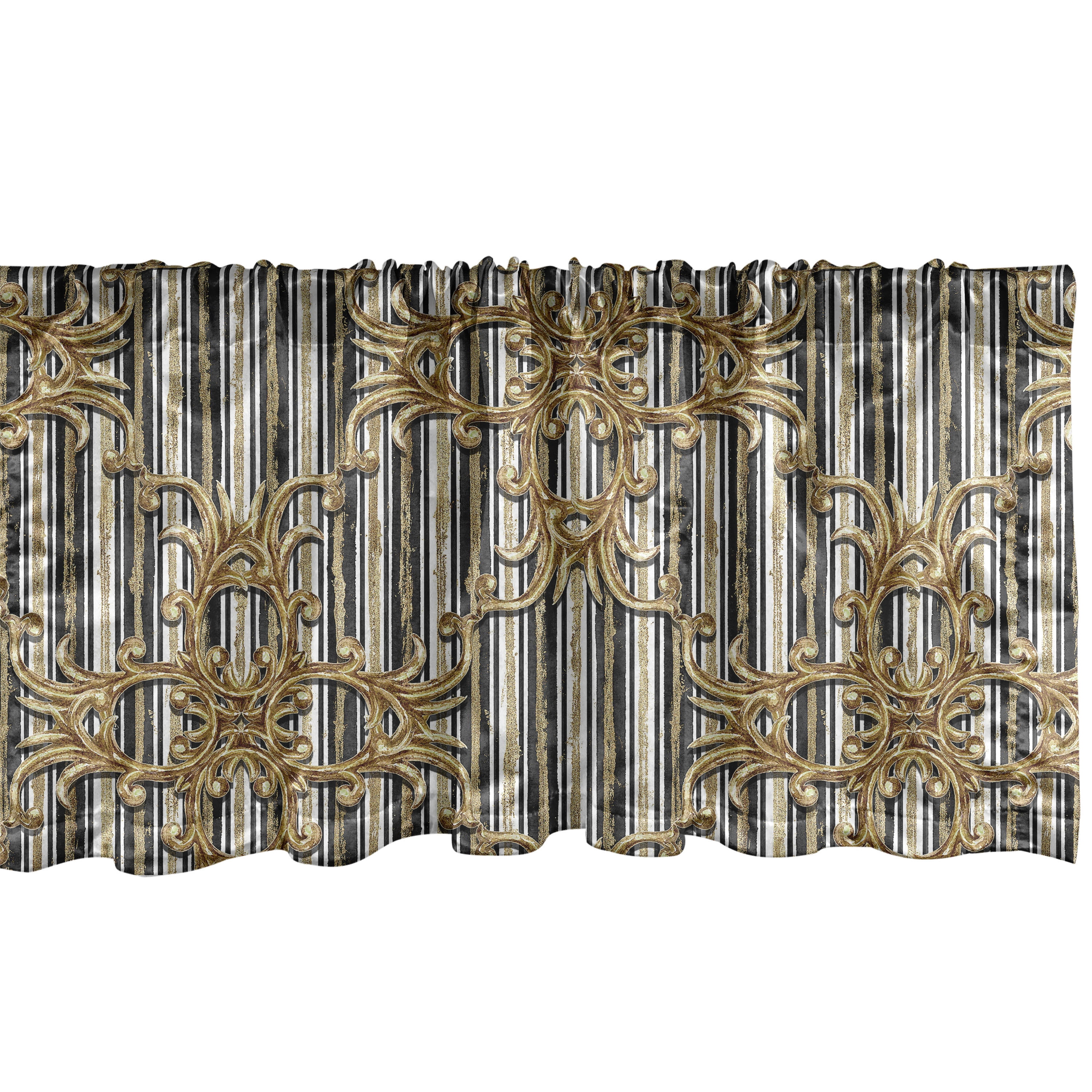 Royal Window Valance, Abstract Art Modern Floral Design Vintage Shapes ...